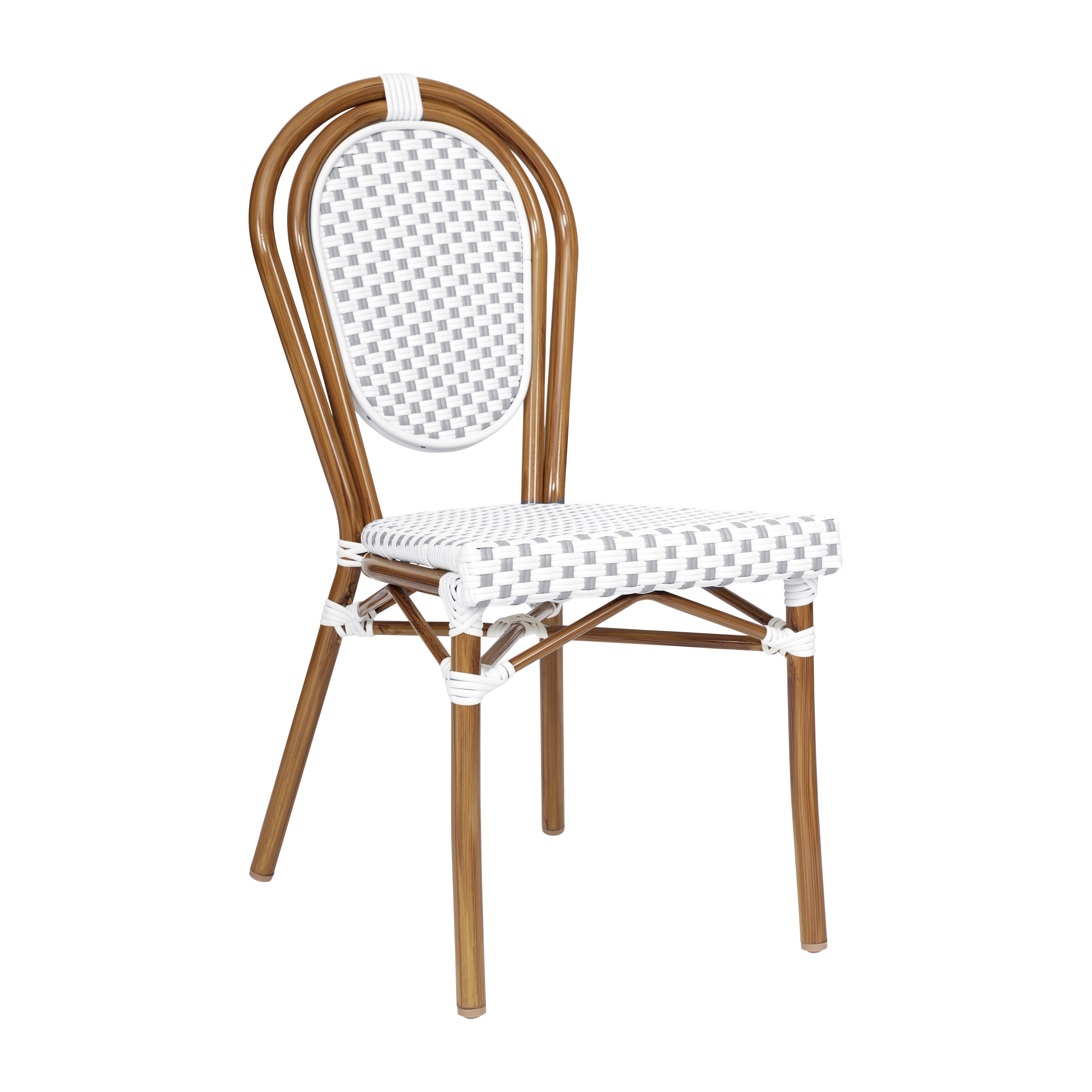 Merrick Lane Celia Stacking Thonet Bistro Style Chair; White and Gray ...