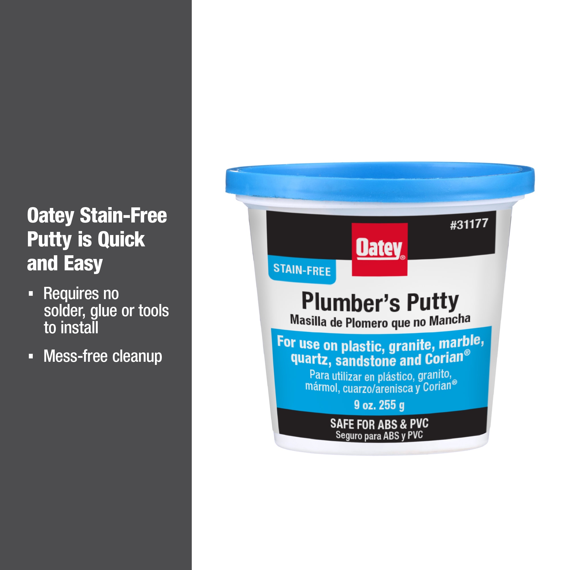 Oatey 9-oz Stain-Free White Plumbers Putty 31177 at Lowes.com