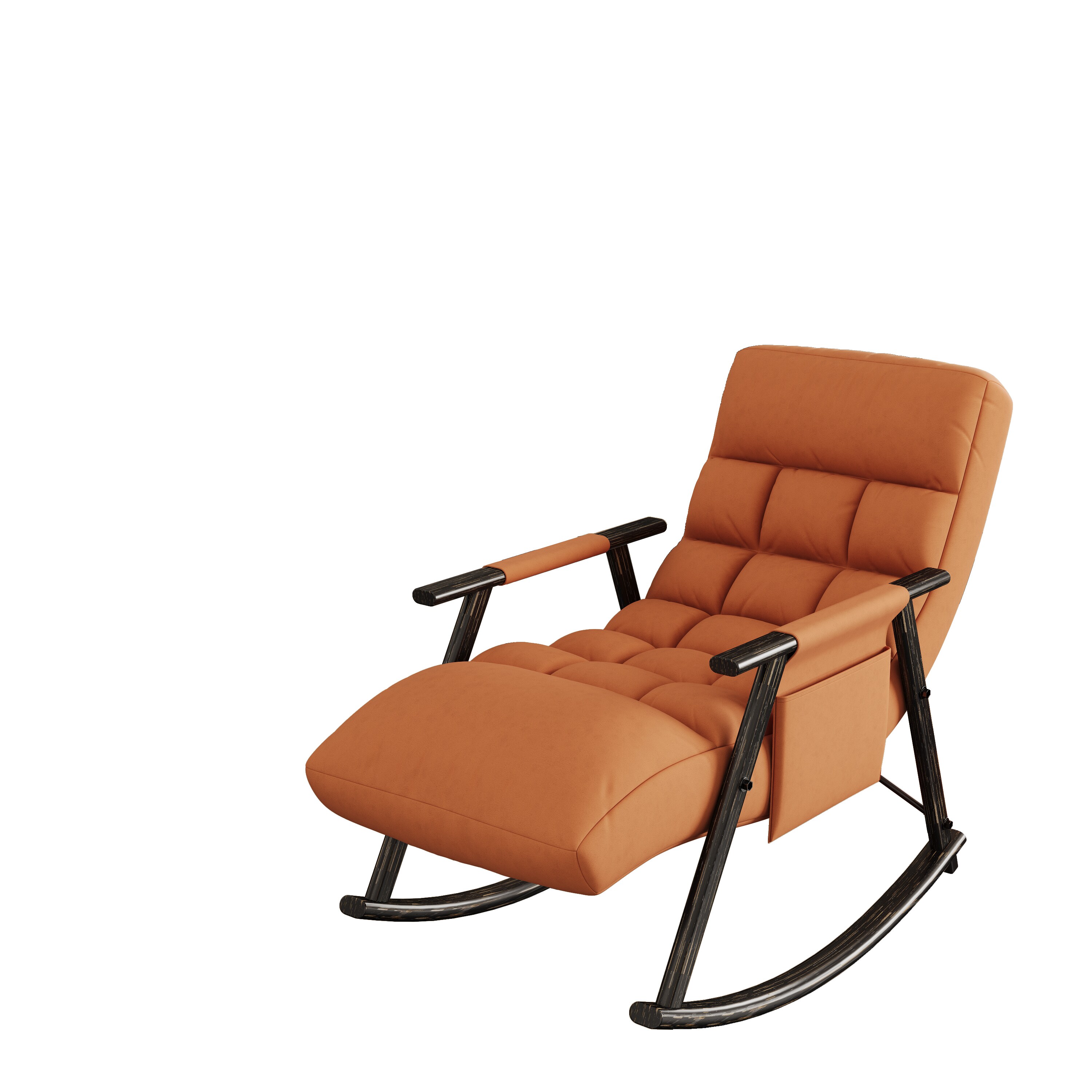 Maocao Hoom 23.3-in W Modern Orange Velvet Rocking Armchair in the ...