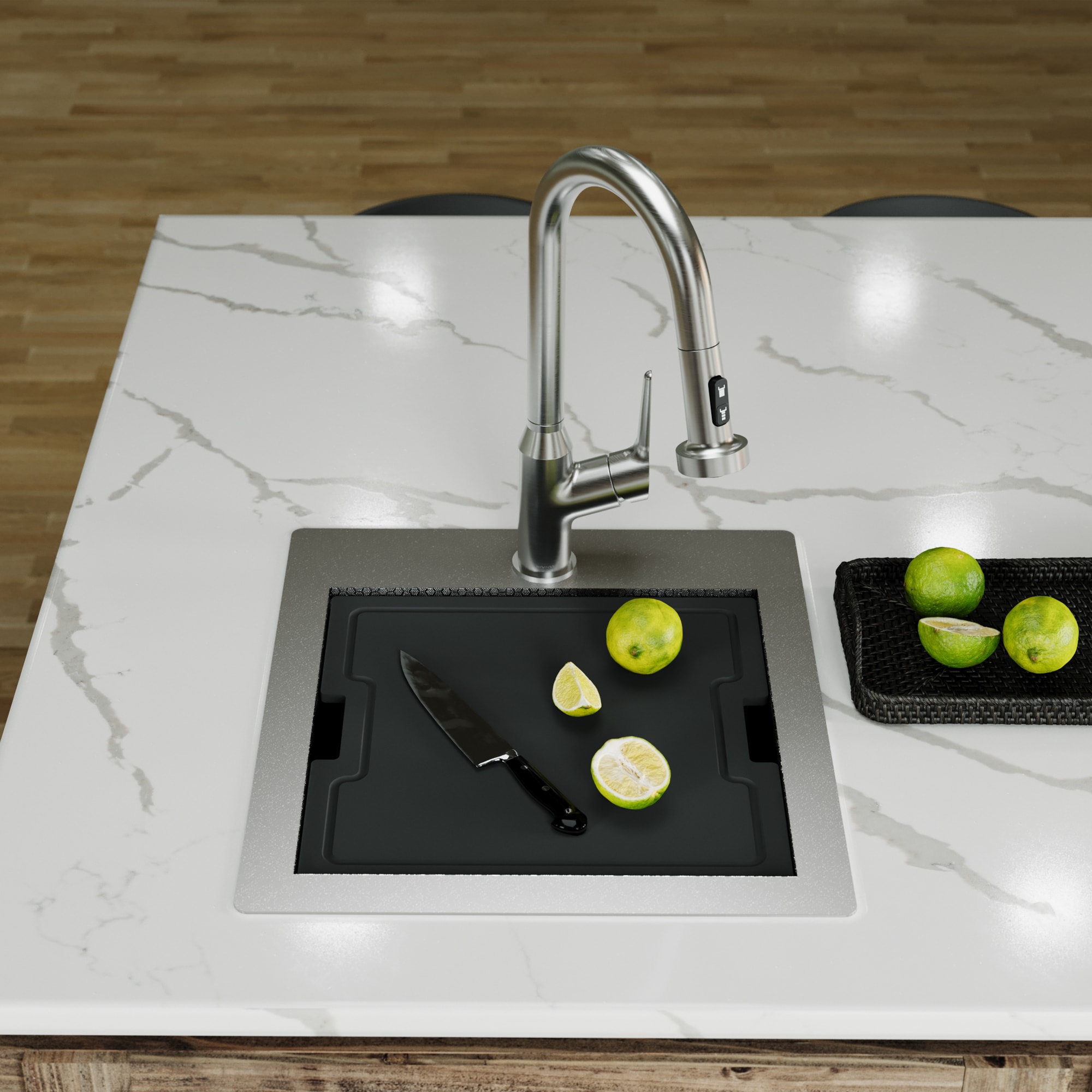 Karran Matrix 17-in L x 19-in W Stainless steel Drop-in Residential Bar ...