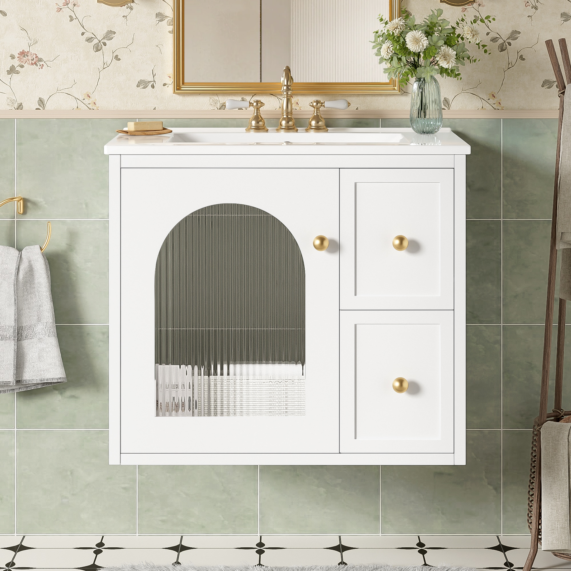 ModernLuxe Assembly Required 24inch Bathroom Vanity Set Wall Mounted ...