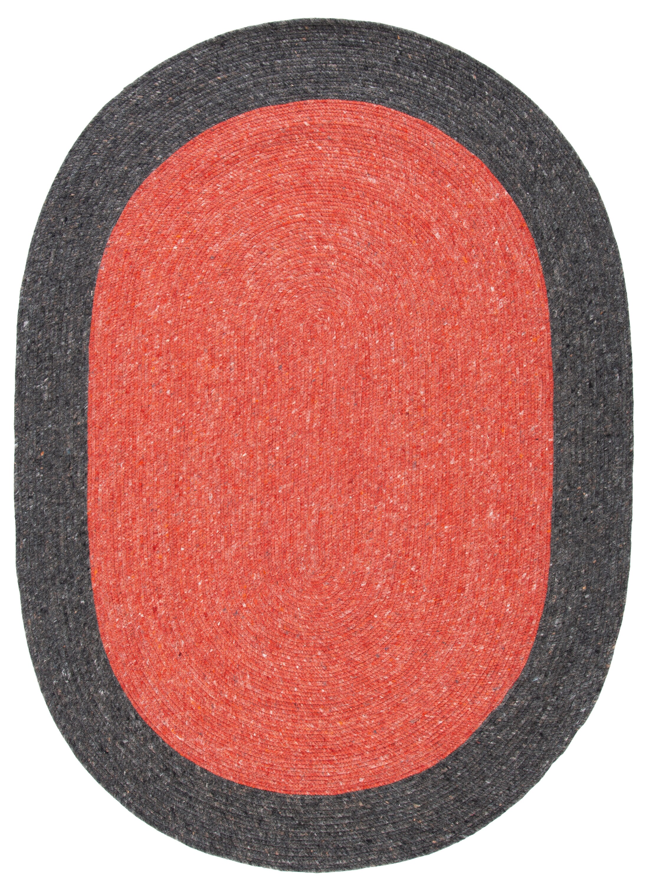 Safavieh Braided 902 Red/Black Contemporary 6ft x 9ft Oval Rug in the ...