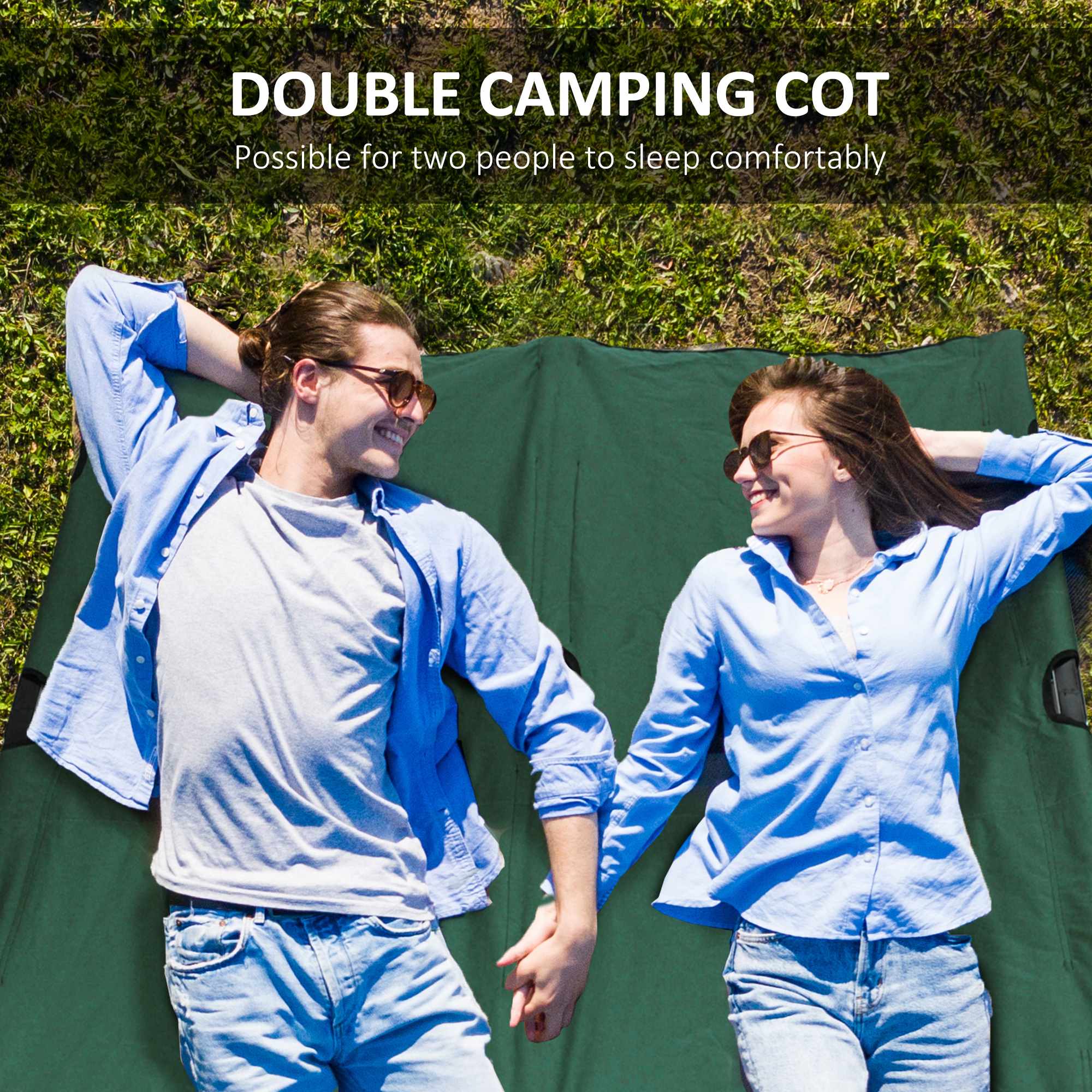 CIPACHO 2 Person Folding Camping Cot for Adults 50 Extra Wide Outdoor ...