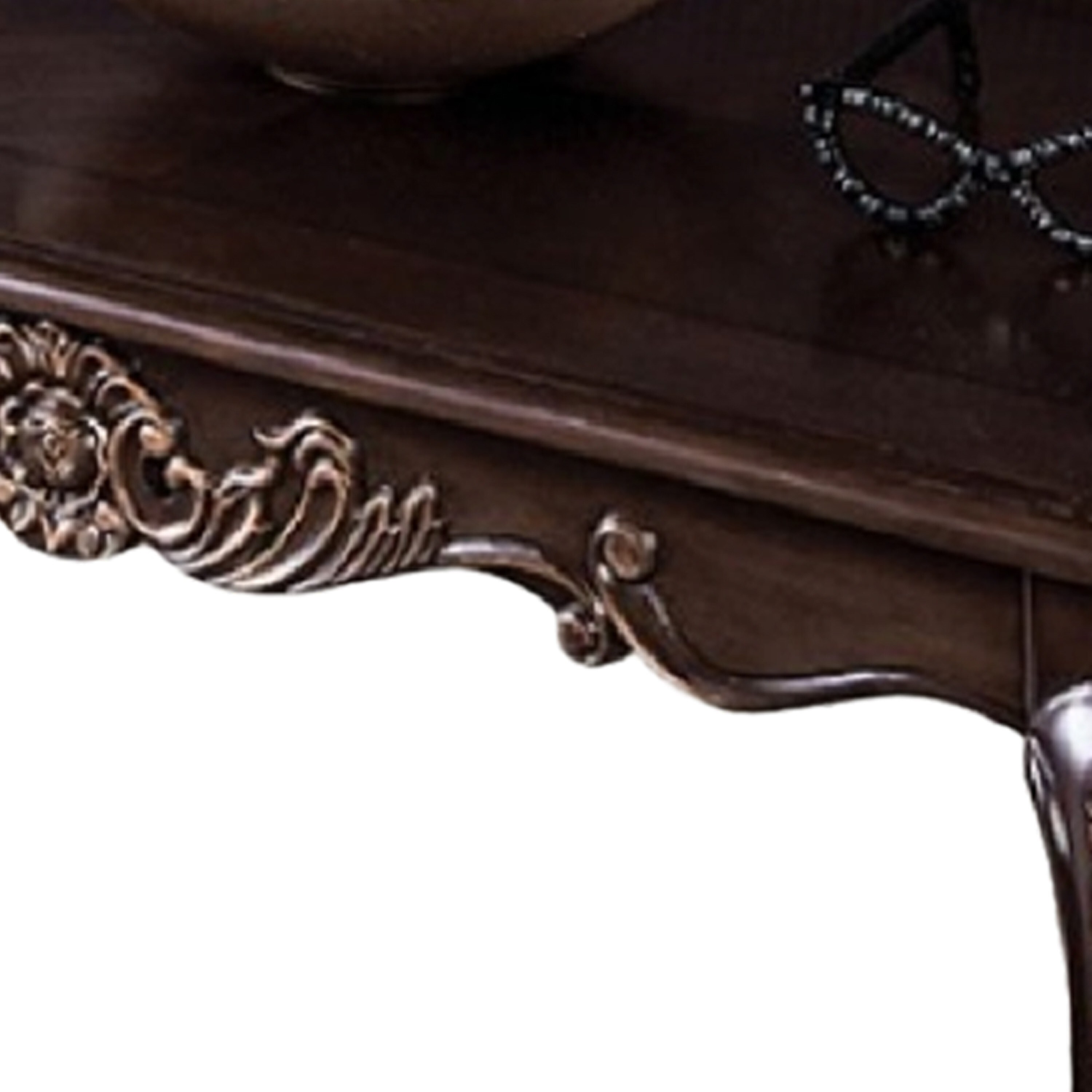 Benzara Astor Coffee Table-52 Inch Dark Cherry Brown Wood-Carved ...