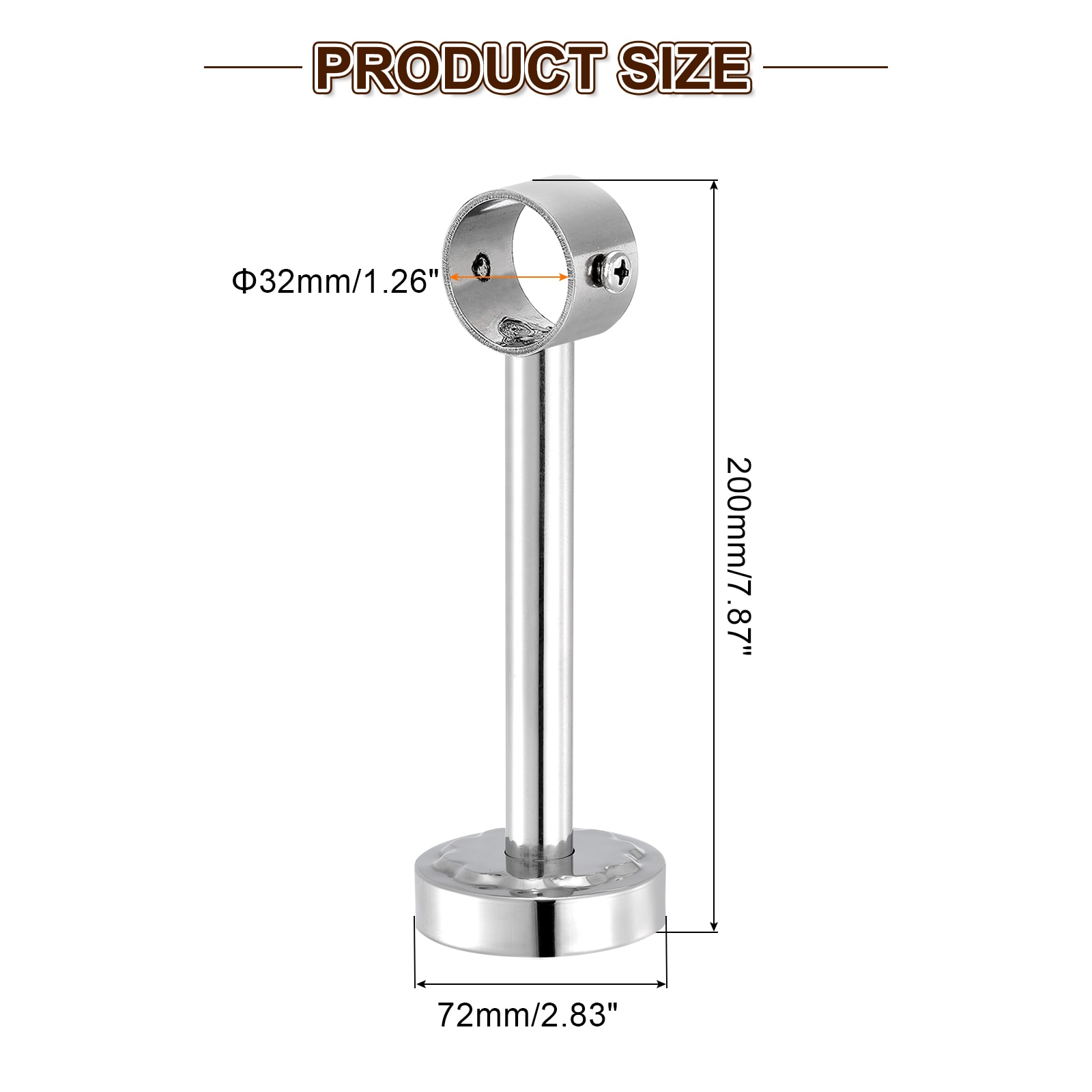 Unique Bargains 4 Sets 7.87inch Ceiling Mount Bracket Fit 1.26inch Pipe ...