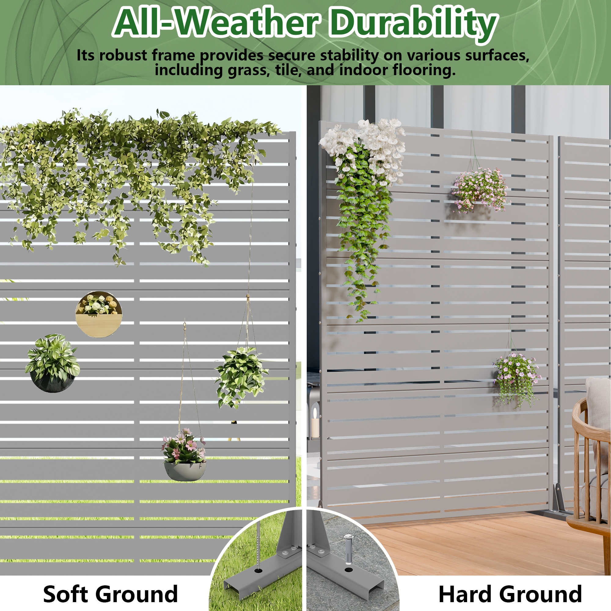 Misty Moon Two Packs Of 72x47x16 Inch Outdoor Privacy Screens Each Made ...