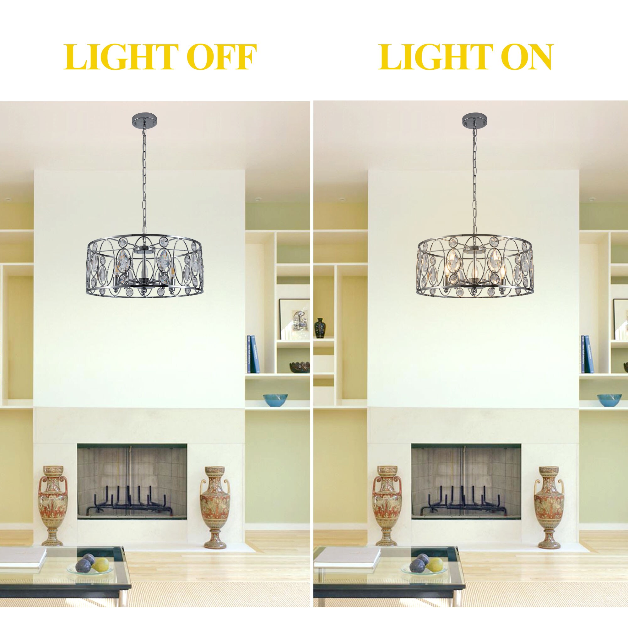 Oaks Decor Orbit 5-Light Brushed Chrome Modern/Contemporary Cage ...