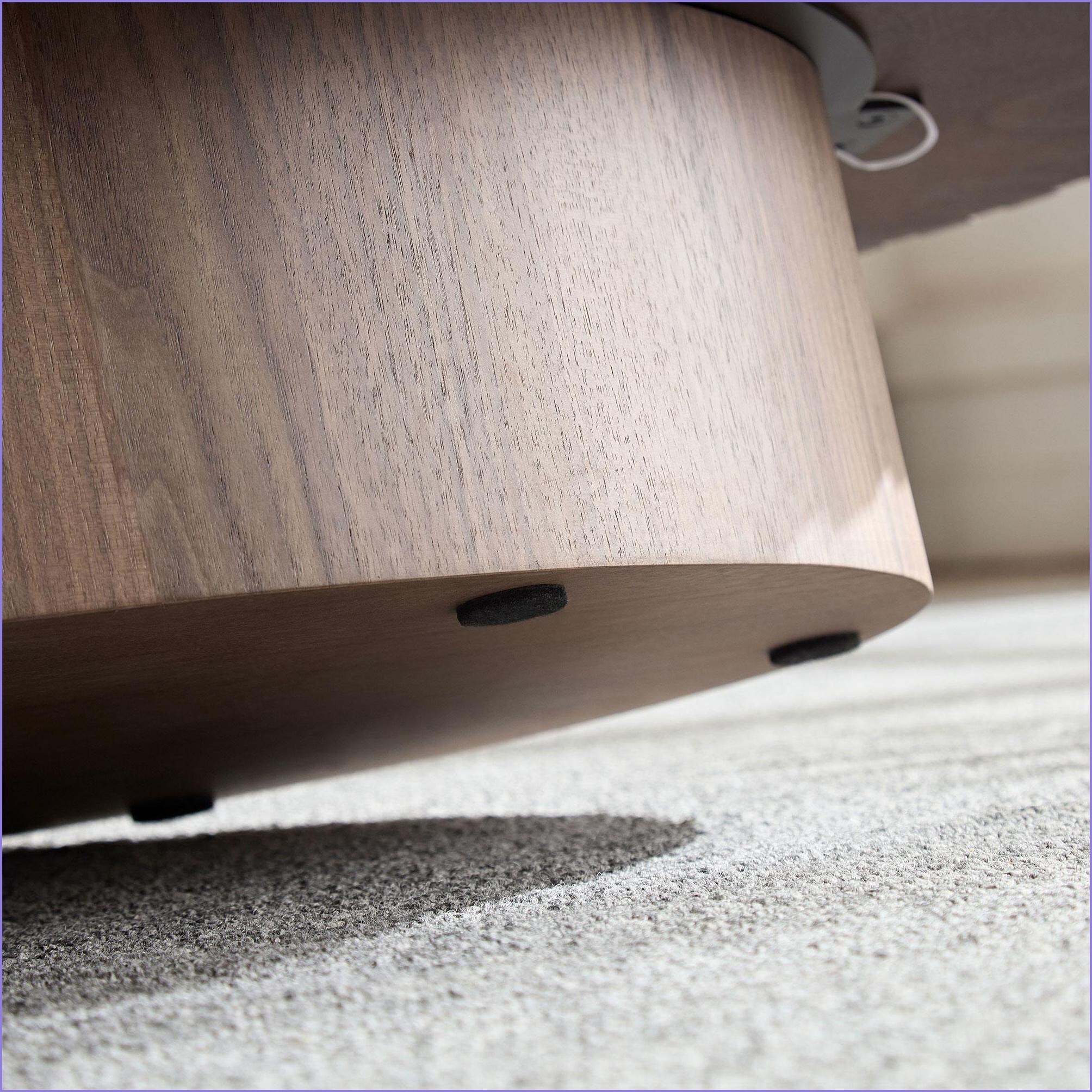 Watnature Walnut MDF Oval Coffee Table for Living Room 43.7 Inch Space ...