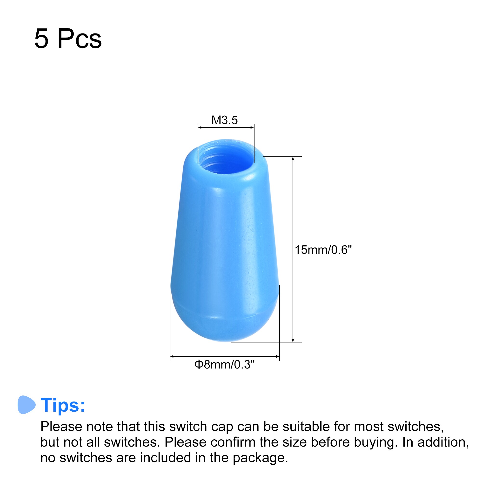 Unique Bargains Guitar Toggle Switch Knob Cap Light Blue Cover ABS 8mm ...