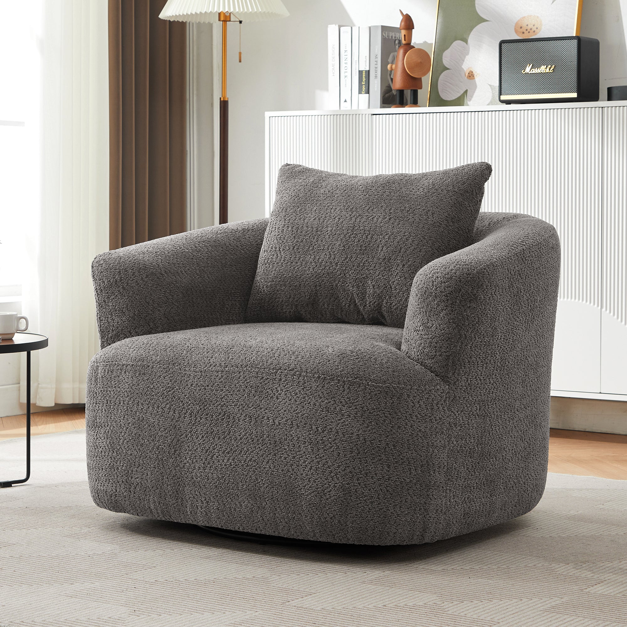 Boyel Living 360° Swivel Chair 38.2 inch Accent Chair Sofa Upholstered ...