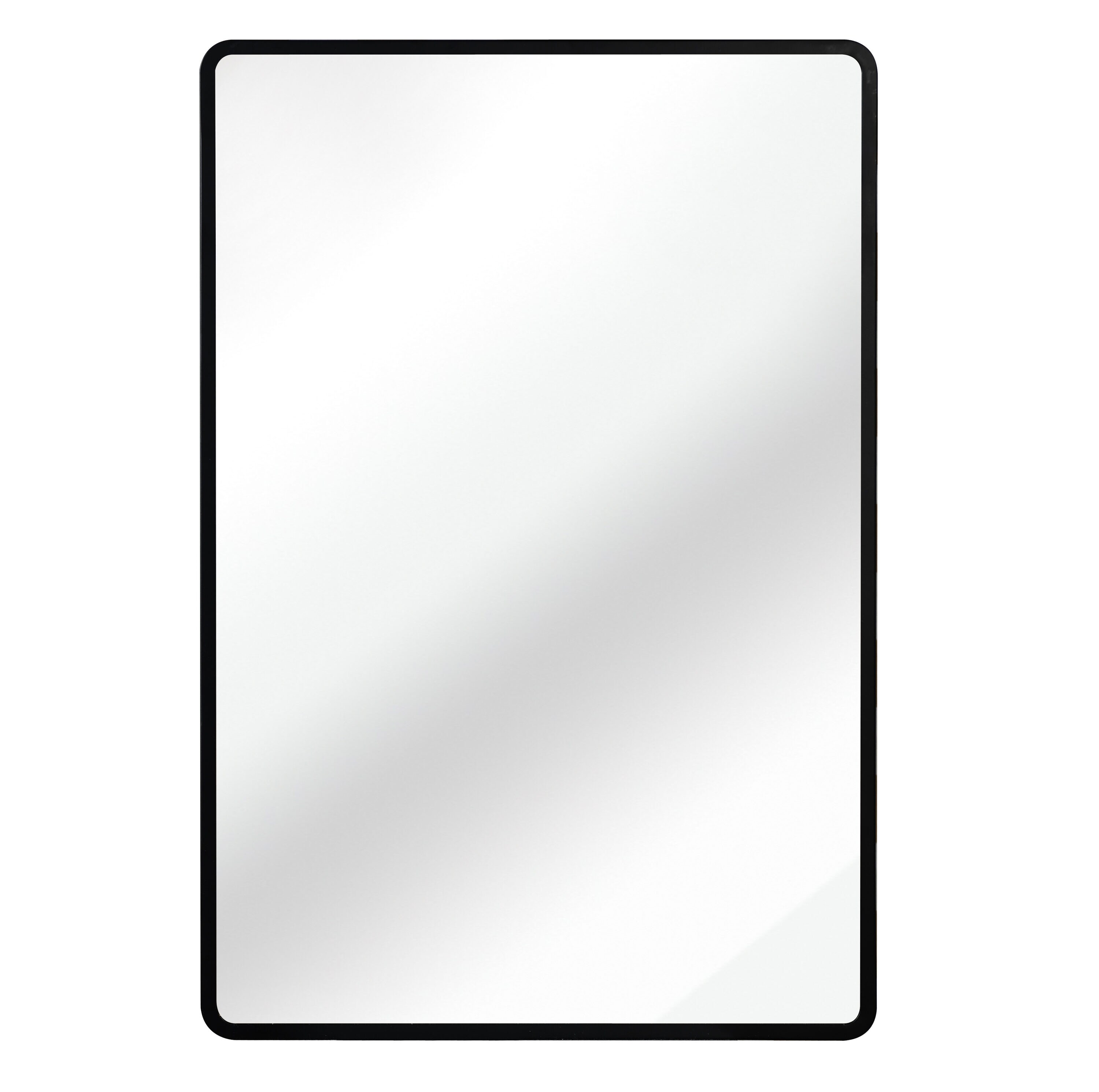 Forclover 24-in x 36-in Surface Mount Black Mirrored Rectangle Soft ...