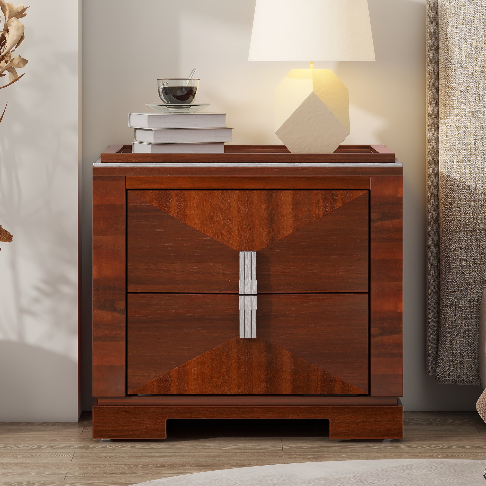 Christopher Knight Home Orlina Mid Century Modern Wood Nightstand with ...