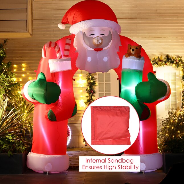 Luxenhome 9 32 Ft Lighted Santa Christmas Inflatable At