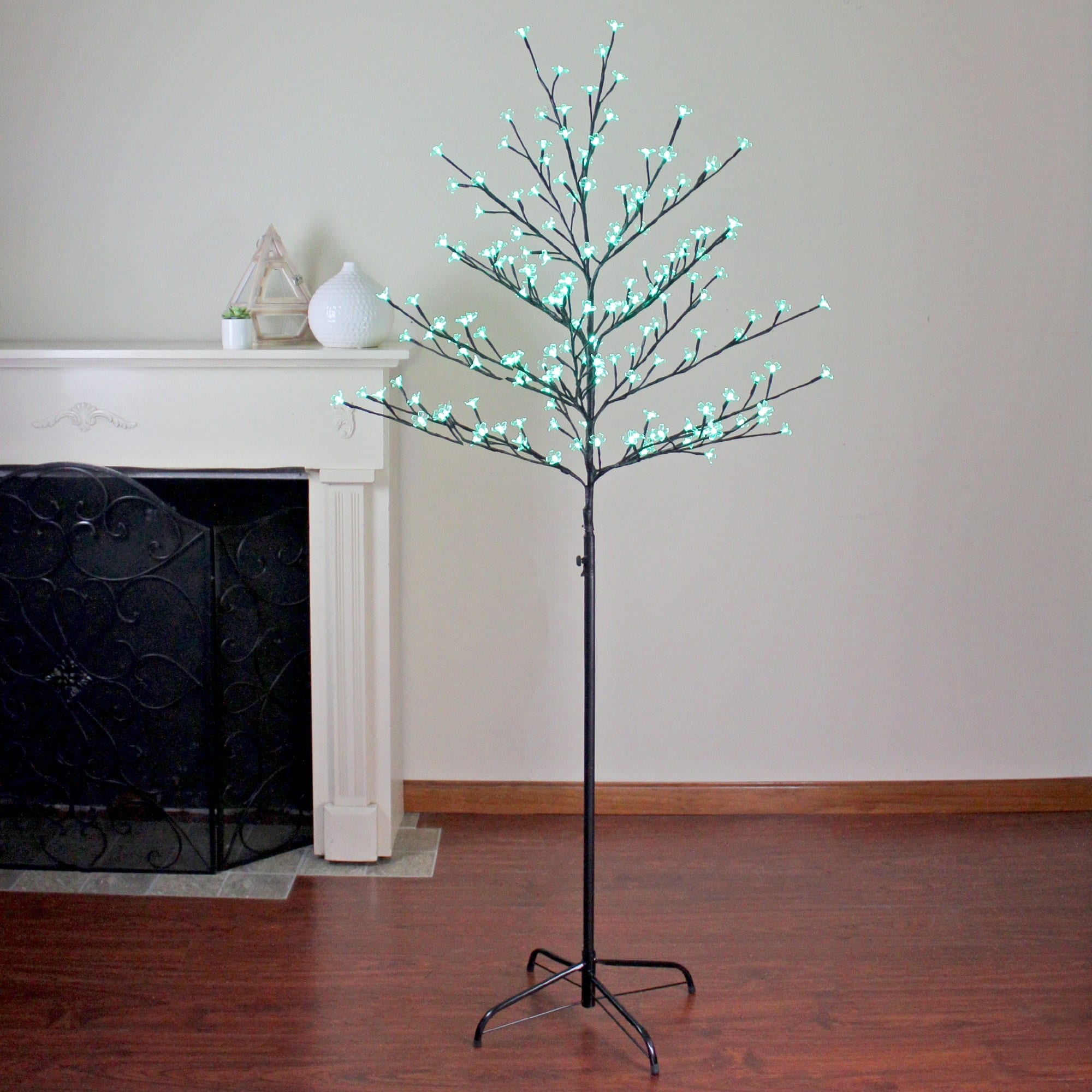 Northlight Pre-Lit Artificial Cherry Blossom Tree -6 feet - Green LED ...