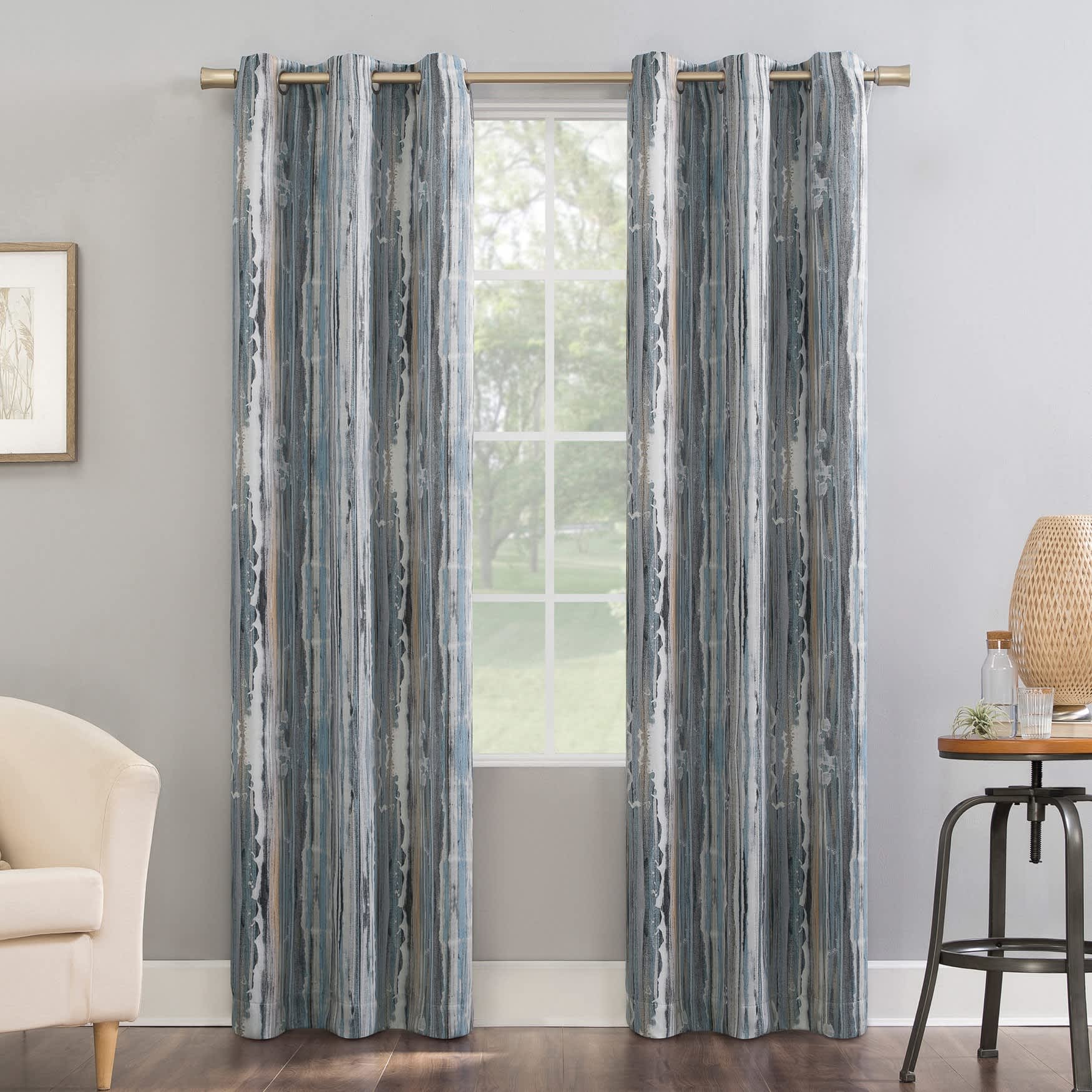 BrylaneHome Sun Zero Blackout Allegory Grommet Panel in the Curtains ...