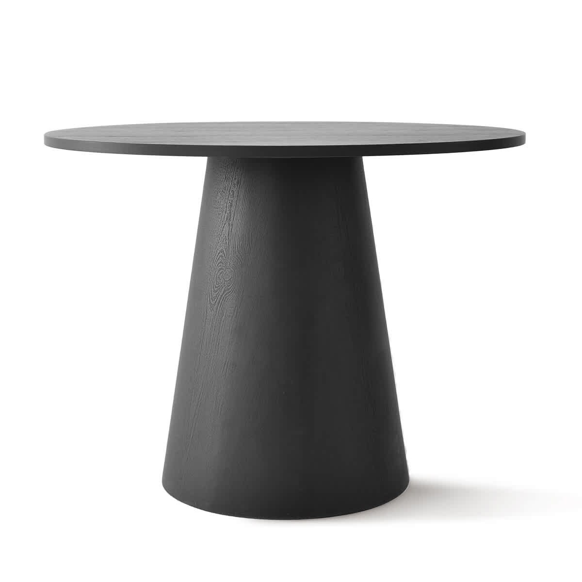 Maison Boucle 3 Piece Black Round Dining Table Set with 2 Green ...