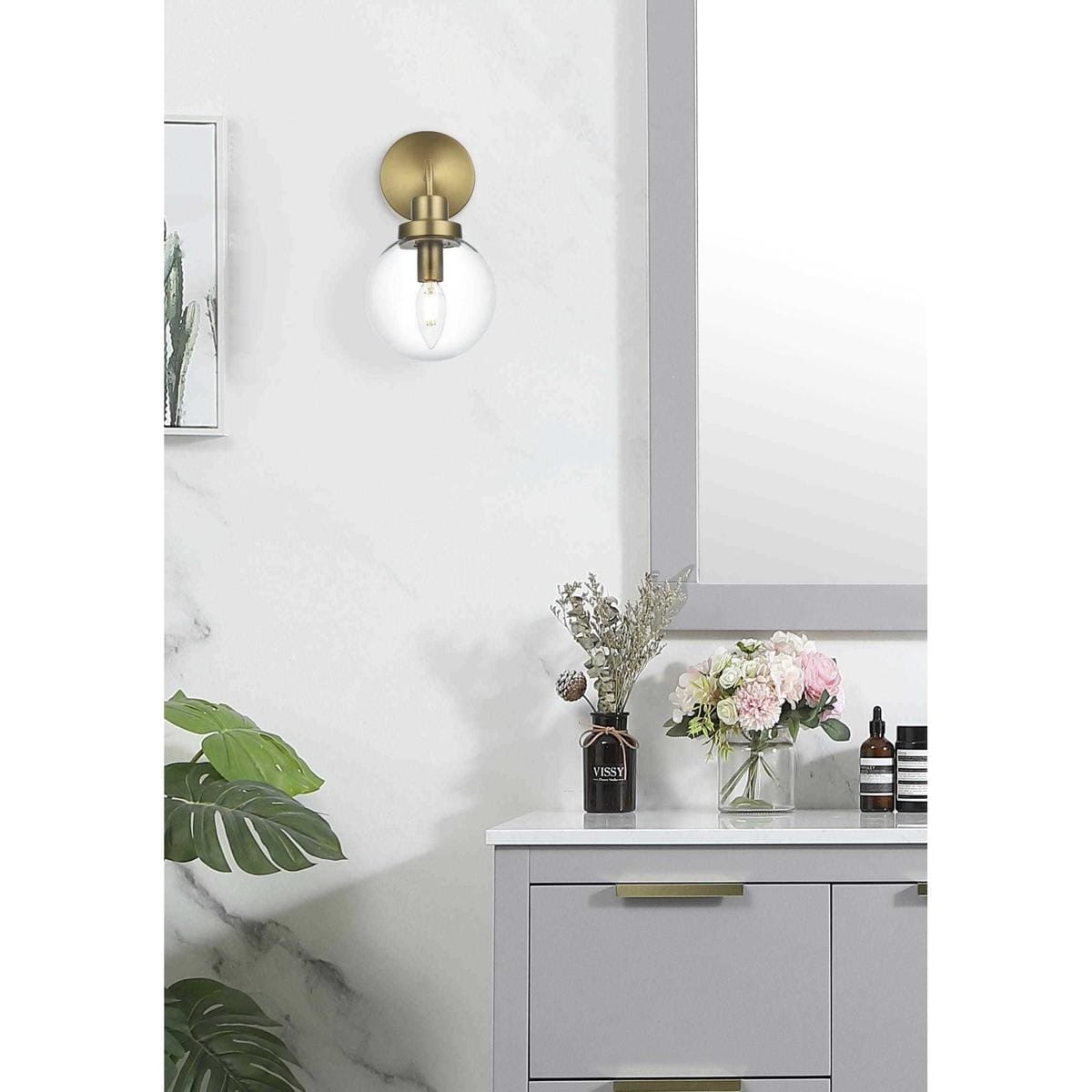 Elegant Lighting Living District LD7031W8SG Hanson 1 Light 6 inch Satin ...