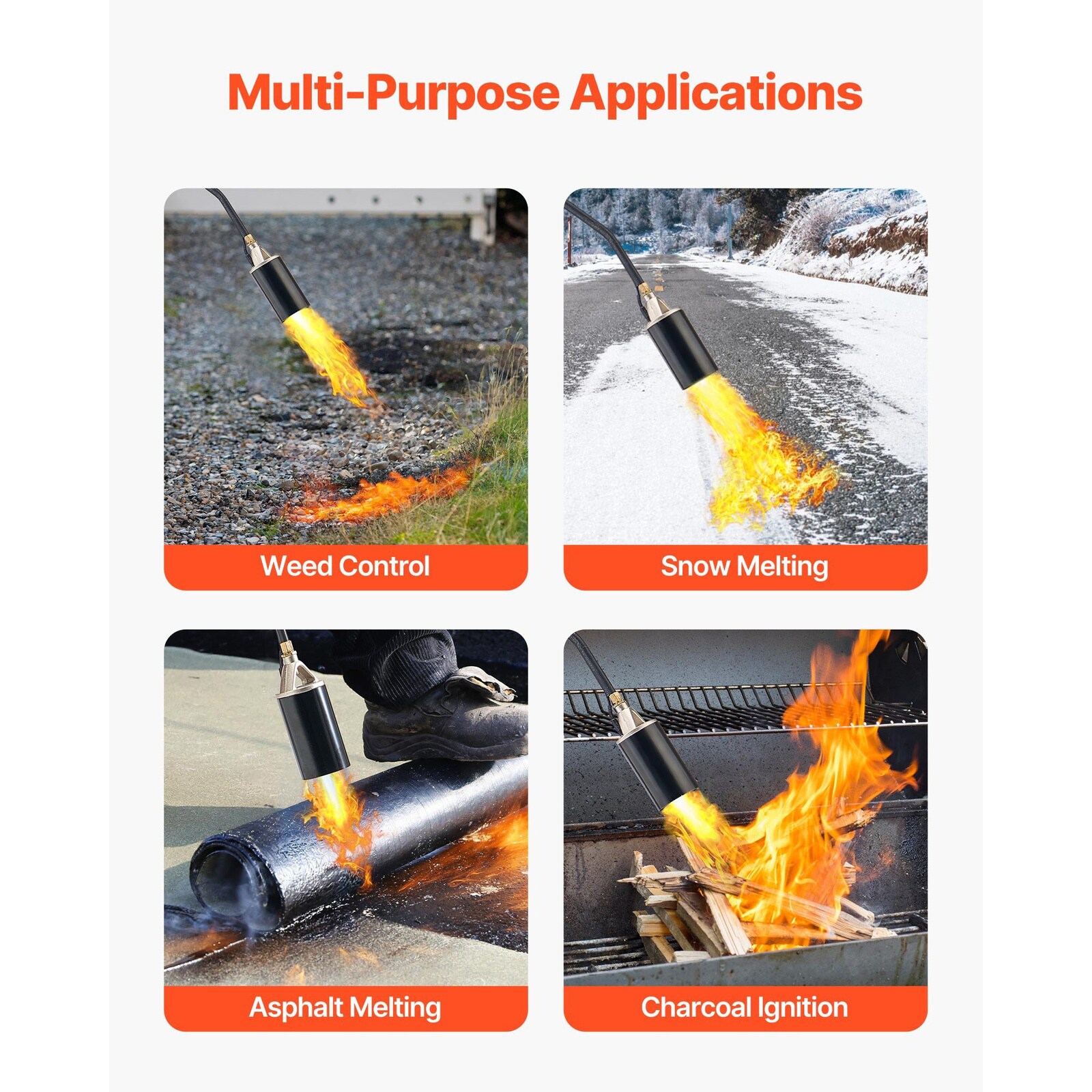 Mecale 26.6-in Propane Torch Weed Burner 1800000 BTU 10-ft Hose ...
