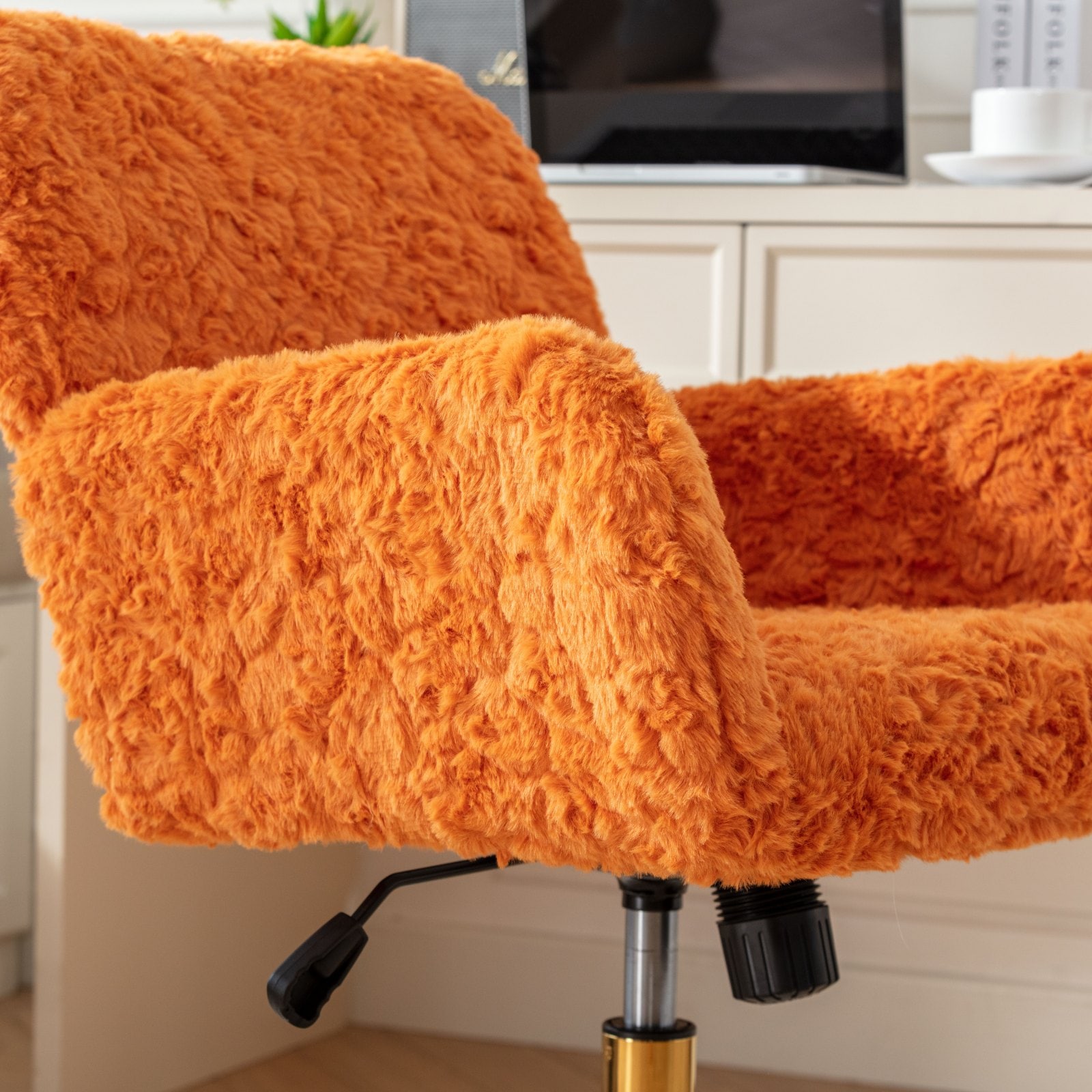 GDFStudio Lawrence Office Chair Artificial Rabbit Hair Home Office ...