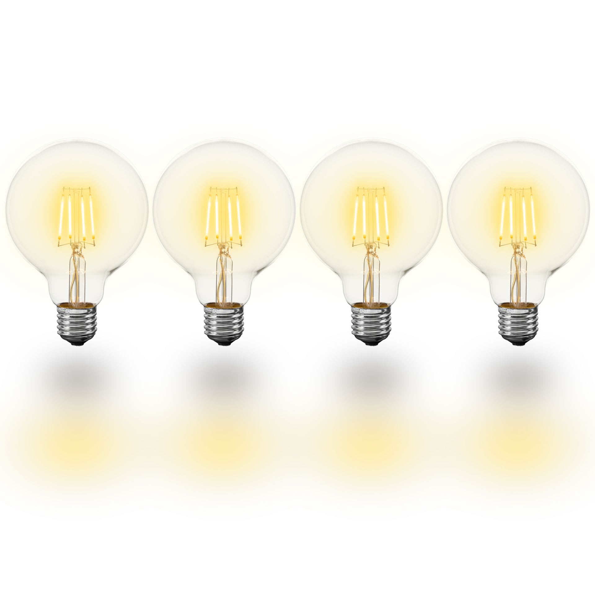 Novelty Lights 4 Pack G95 Edison Style LED Globe Light Bulb 4 Watt (40 ...