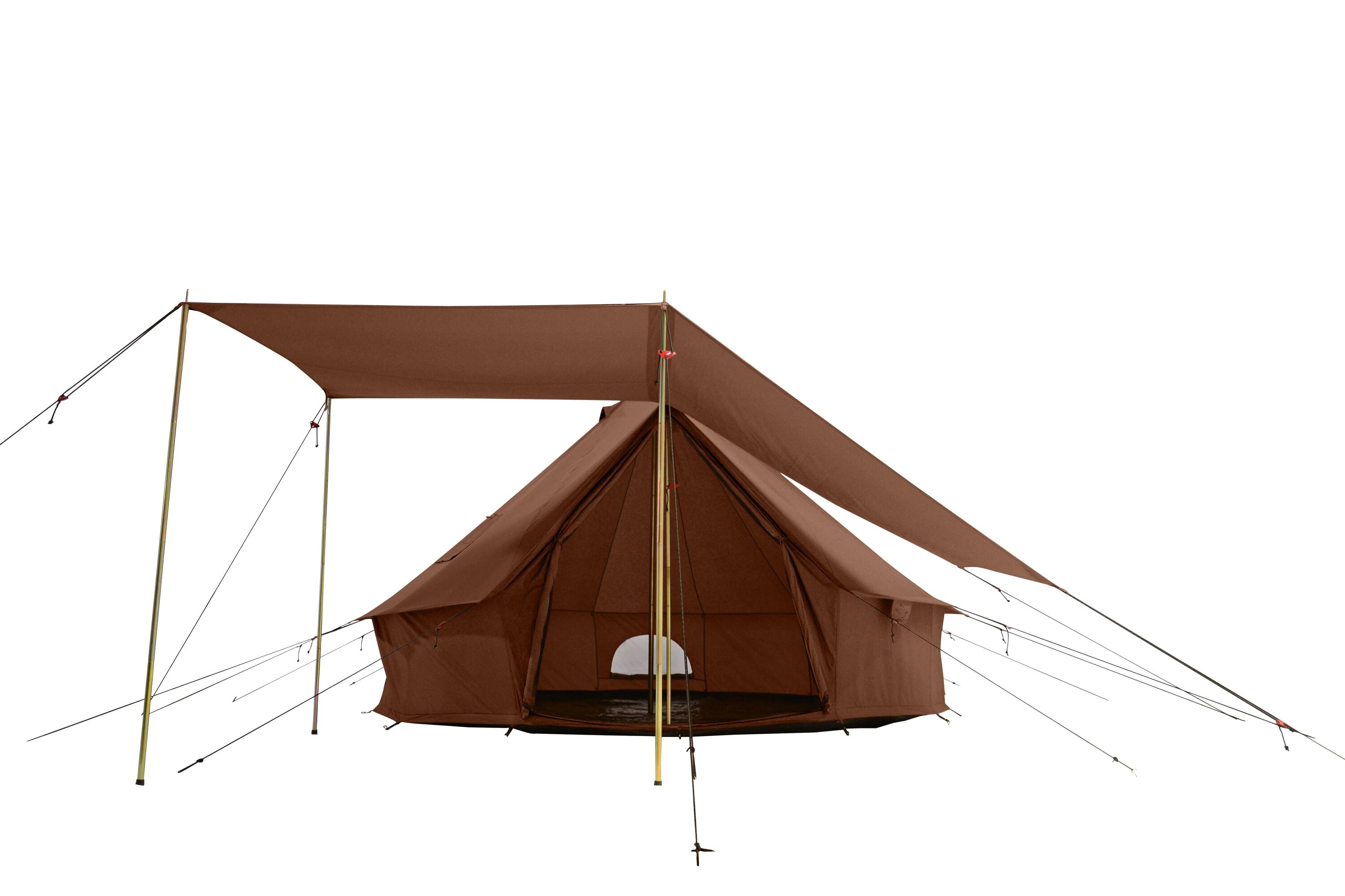White Duck Outdoors 156-in Canvas Awning, Ropes, Poles, Pegs in the ...