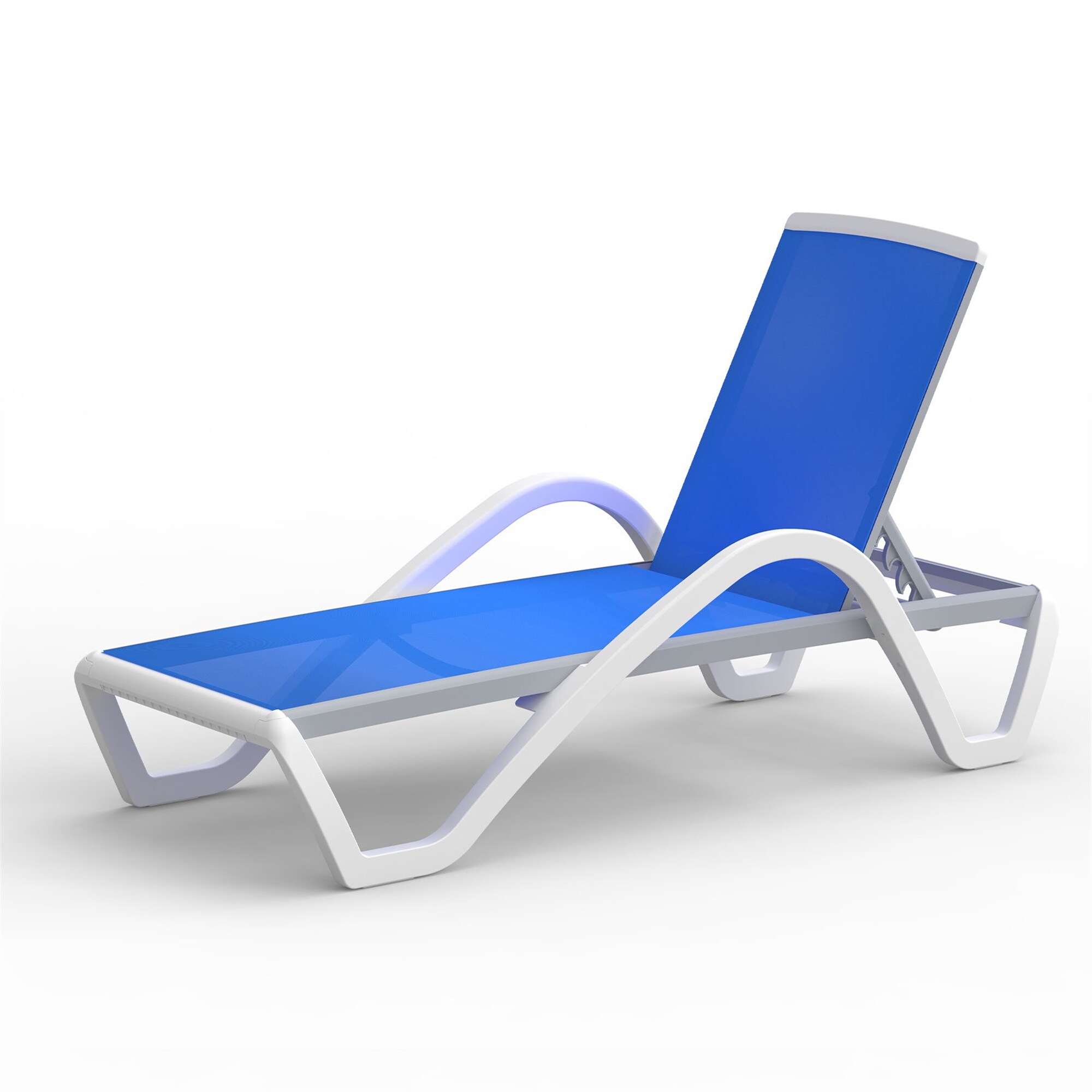 AAZJ Patio Chairs Stackable Gray Aluminum Frame Stationary Chaise ...