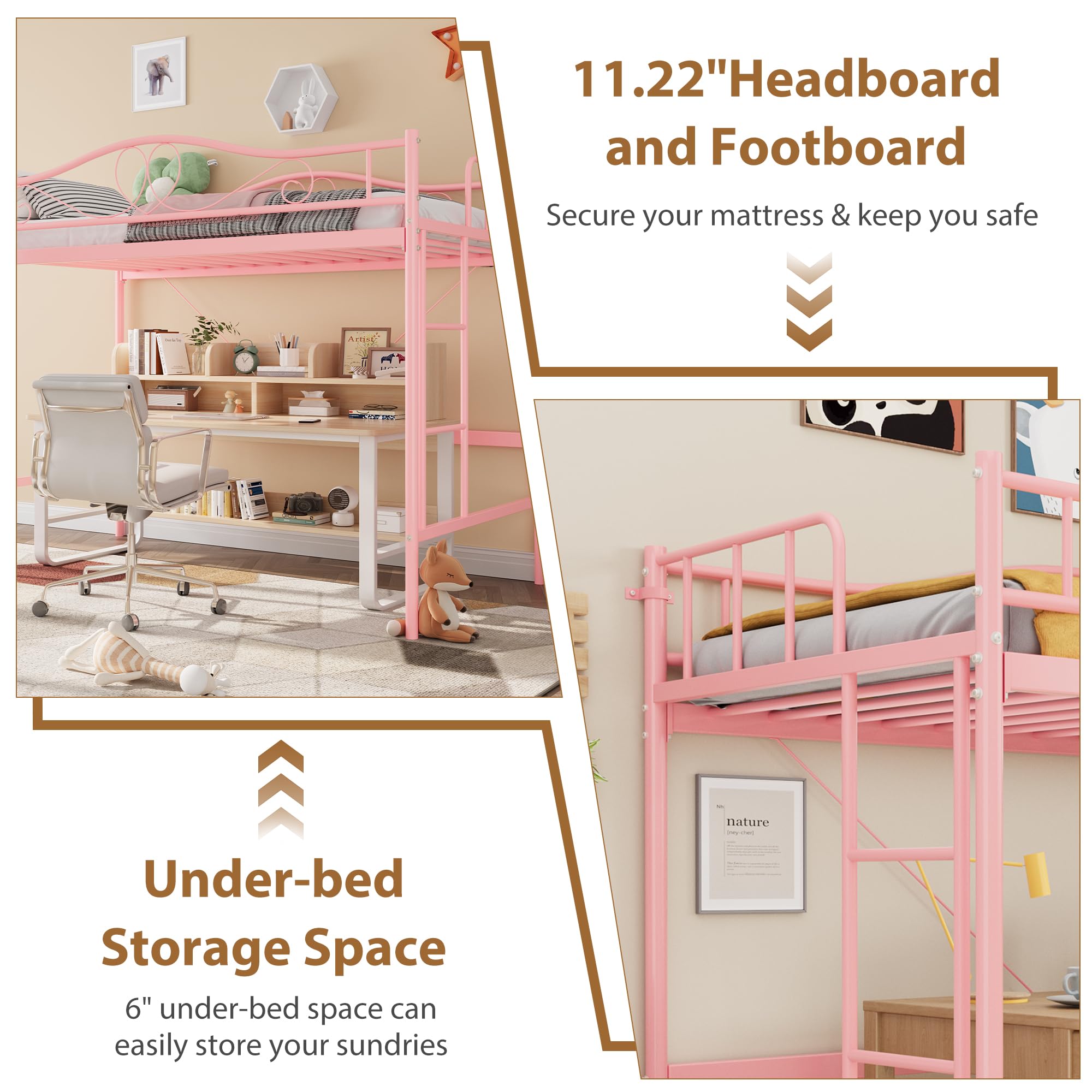 Garvee Bunk Bed Twin Over Twin with Ladder and Full Safety Guardrail ...
