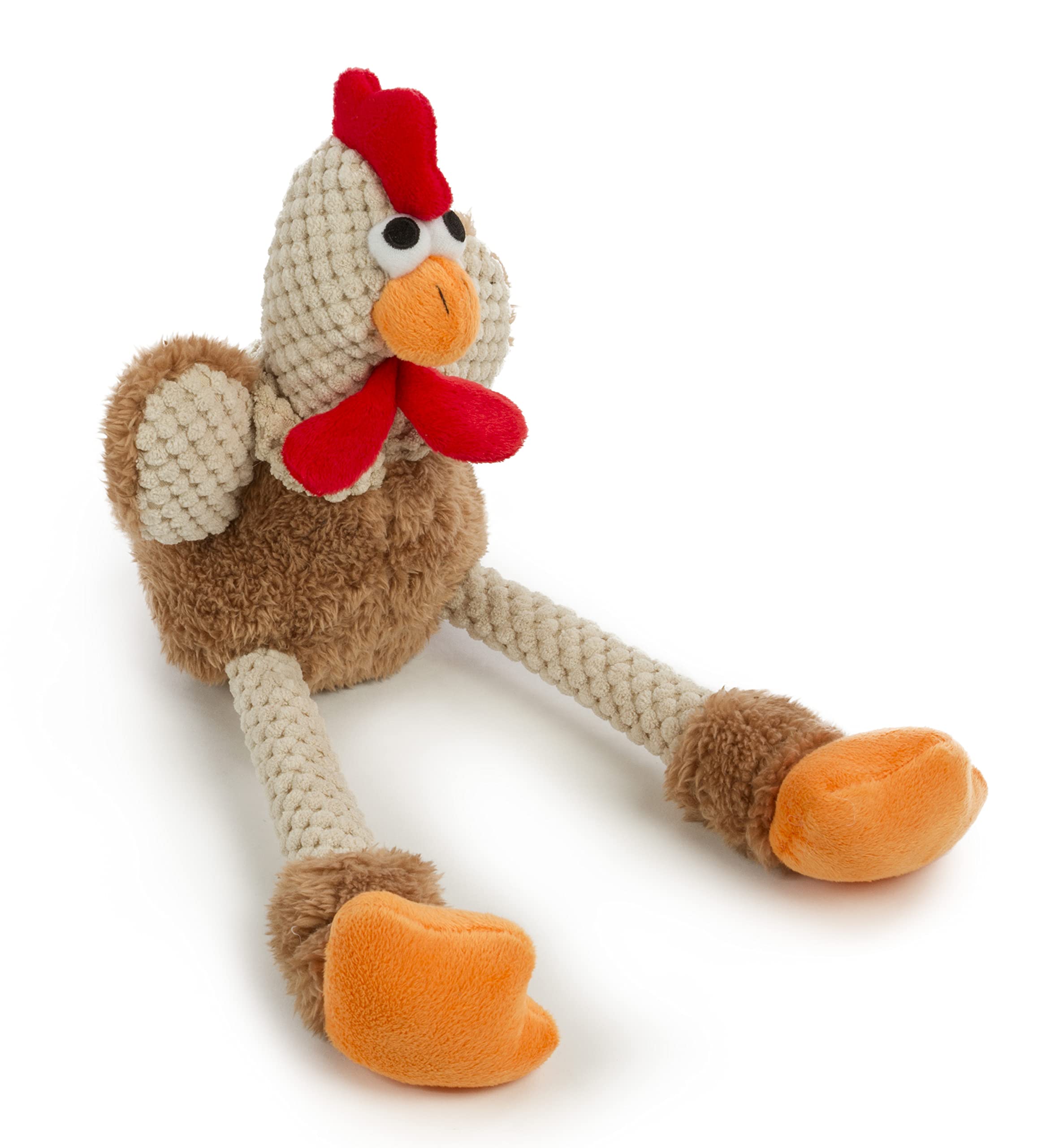 goDog Checkers Skinny Rooster Squeaky Plush Dog Toy Chew Guard ...