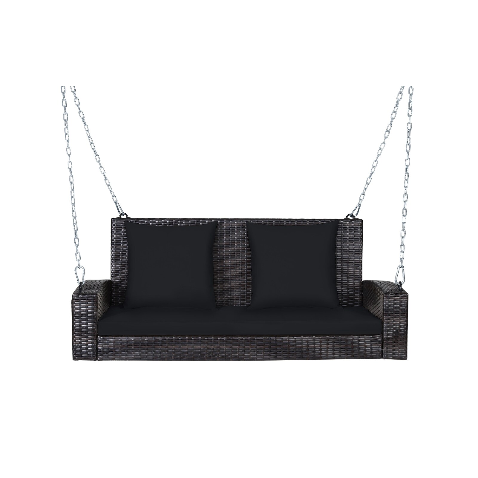 Iseryn Swing 2 -person Black Outdoor Swing in the Porch Swings ...
