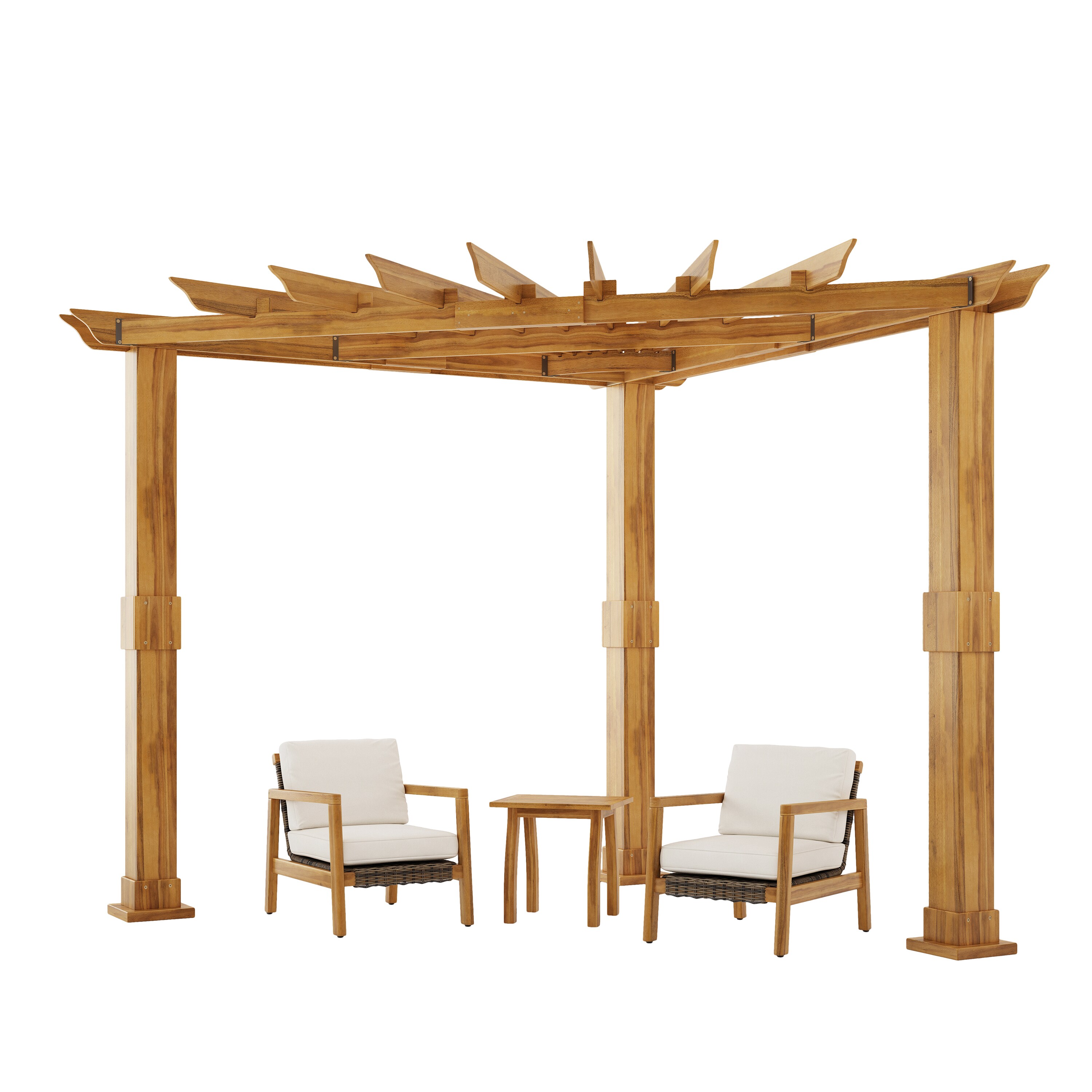 Christopher Knight Home Nova Acacia Wood and Wicker Outdoor 3 Piece ...