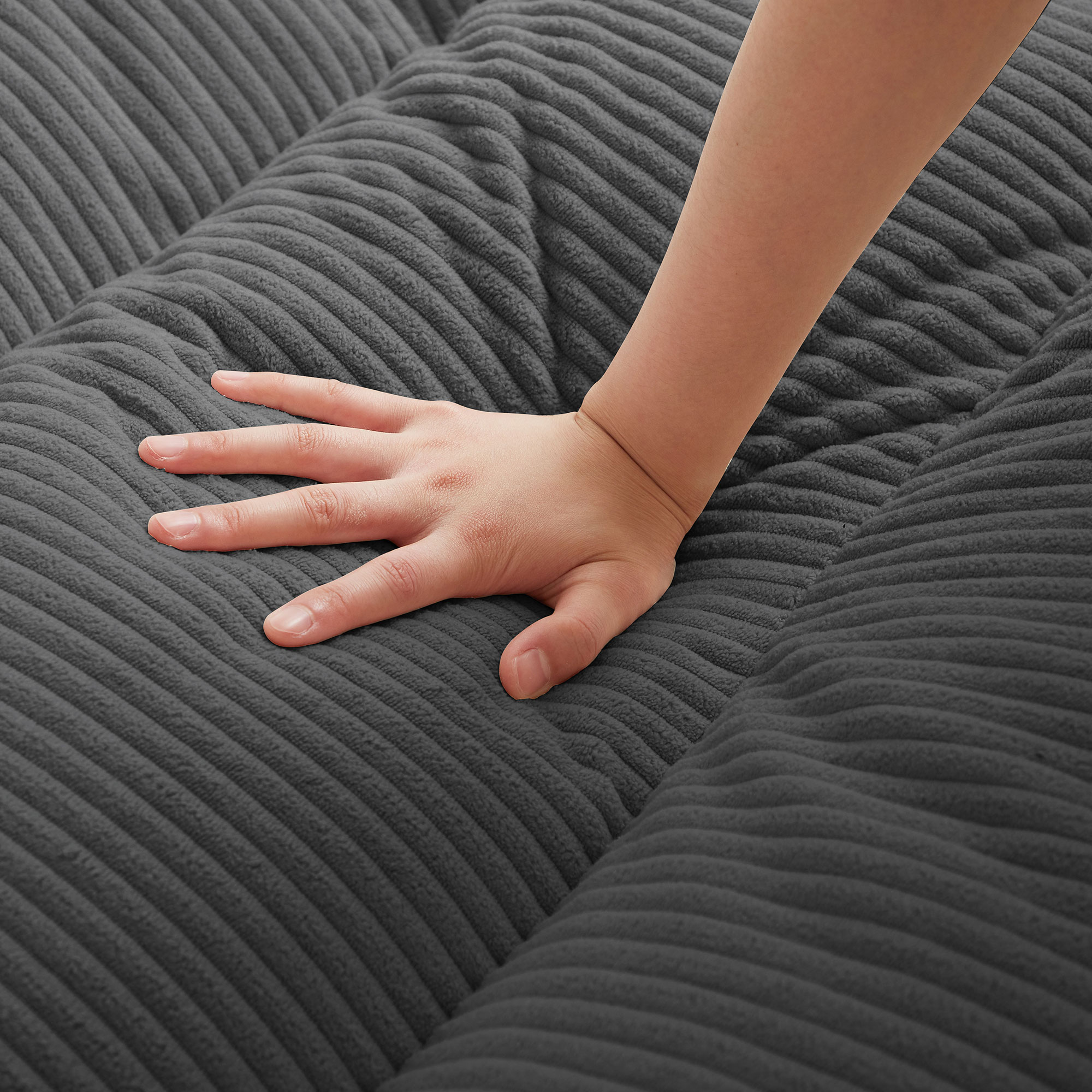 Jarenie Dark Grey Contemporary/Modern Corduroy Futon in the Futons ...