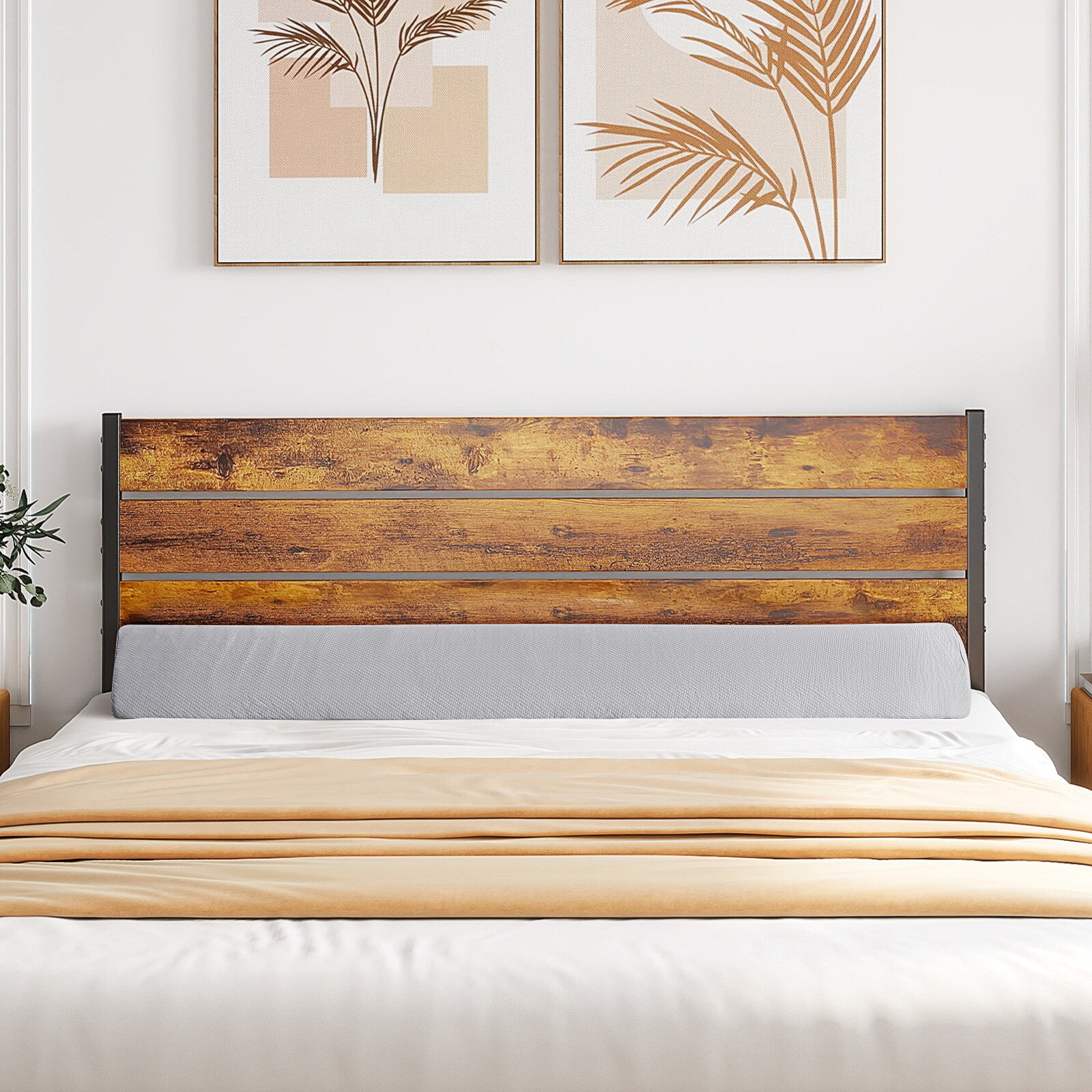OOU Bed wedge pillow with headboard high density foam fills the gap ...