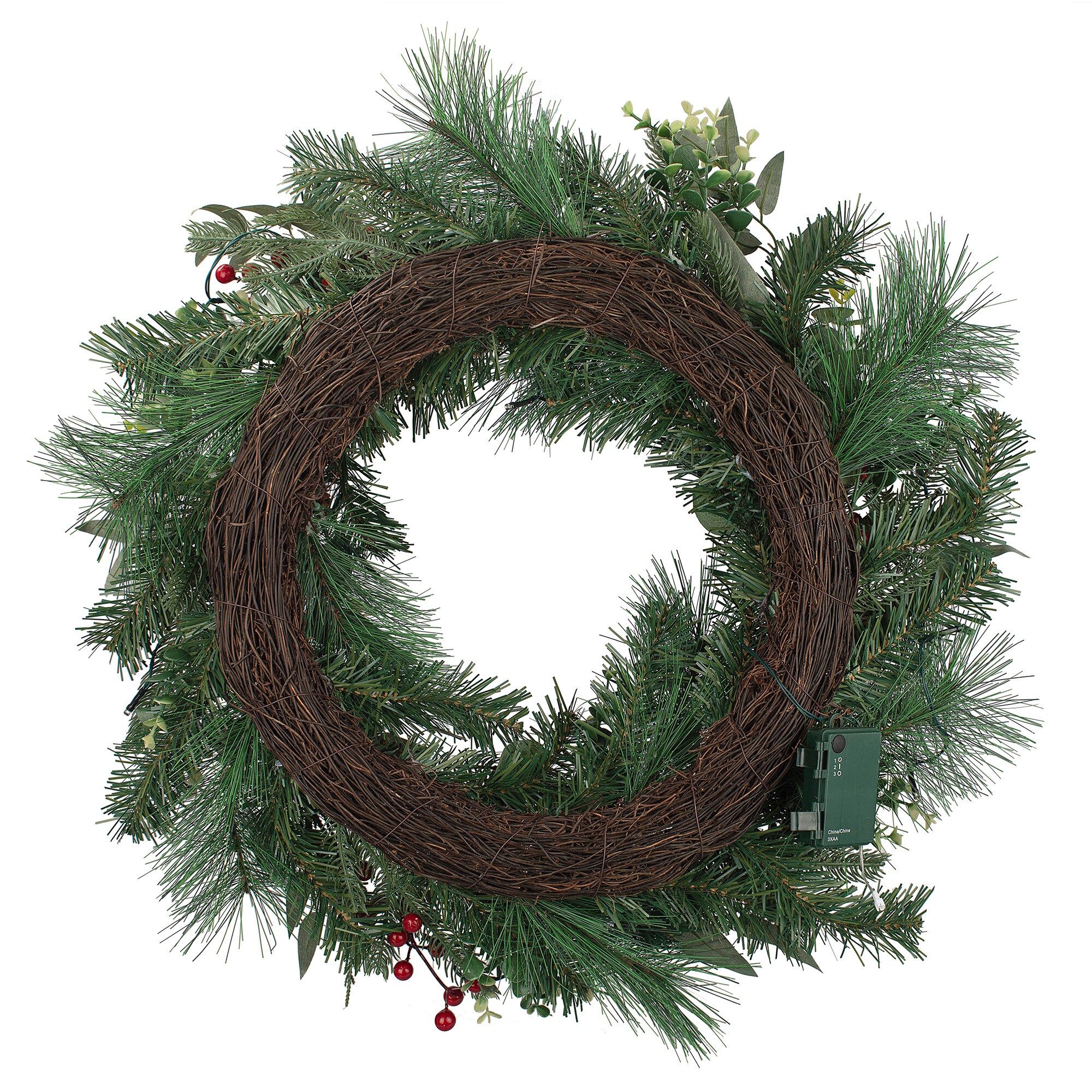 Holiday Living 26-in Pre-lit Indoor Battery-operated Multi Mixed Green ...