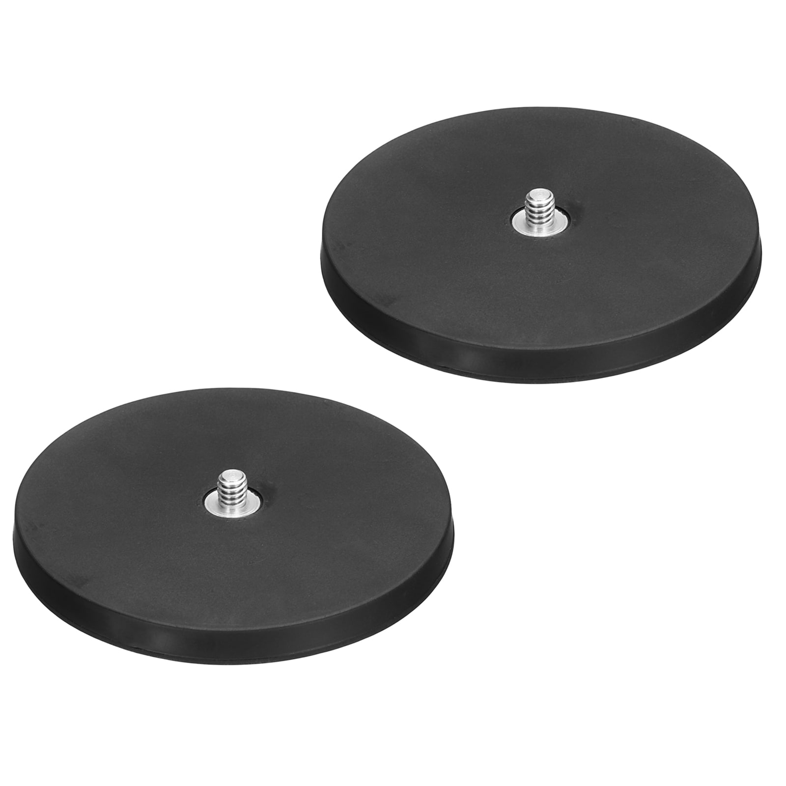 Unique Bargains 2pcs 3.5 Inch Dia Rubber Coated Magnets 88LBS Anti ...