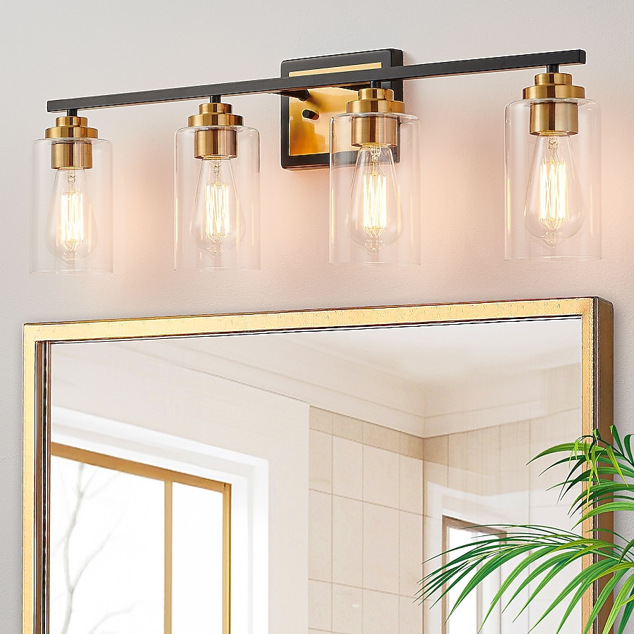 KAWOTI Nolan 30-in 4 -Light Matte Black Modern/contemporary Vanity ... KAWOTI Nolan 30-in 4 -Light Matte Black Modern/contemporary Vanity ...