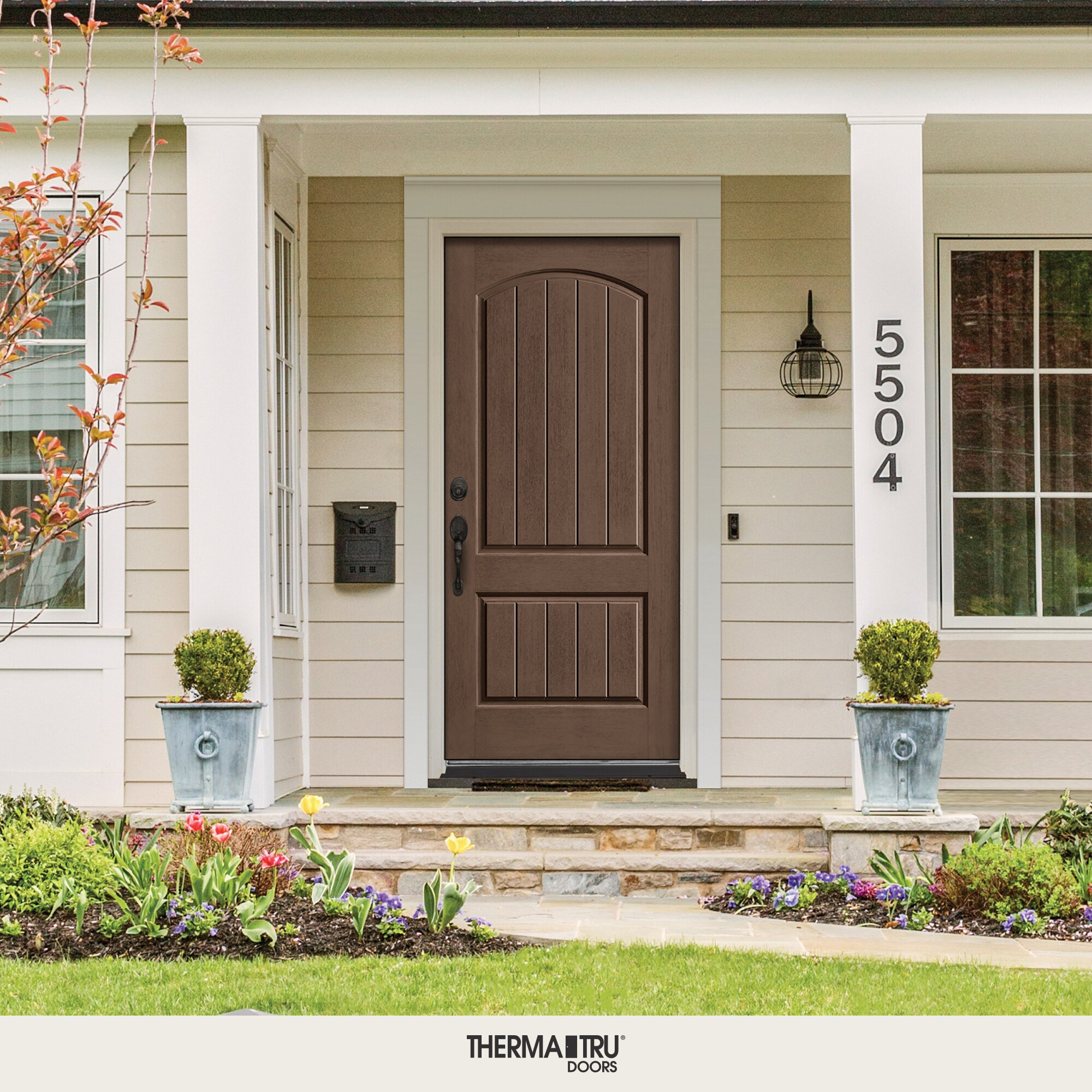 Therma-Tru 36-in x 80-in x 4-9/16-in Fiberglass No glass Left-hand ...