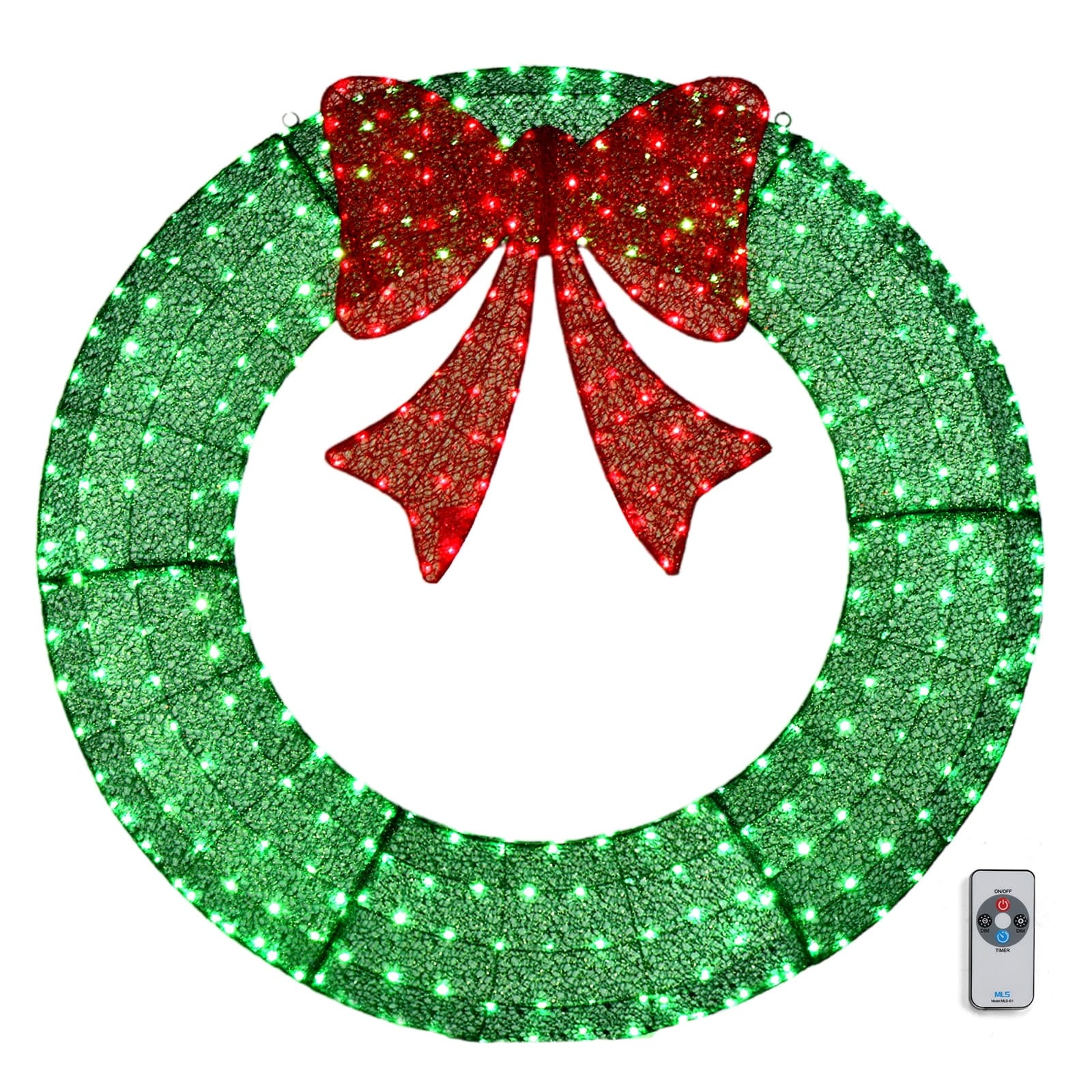 Zyerch 60in Pre-Lit Outdoor Christmas Wreath with 400 Warm White LED ...