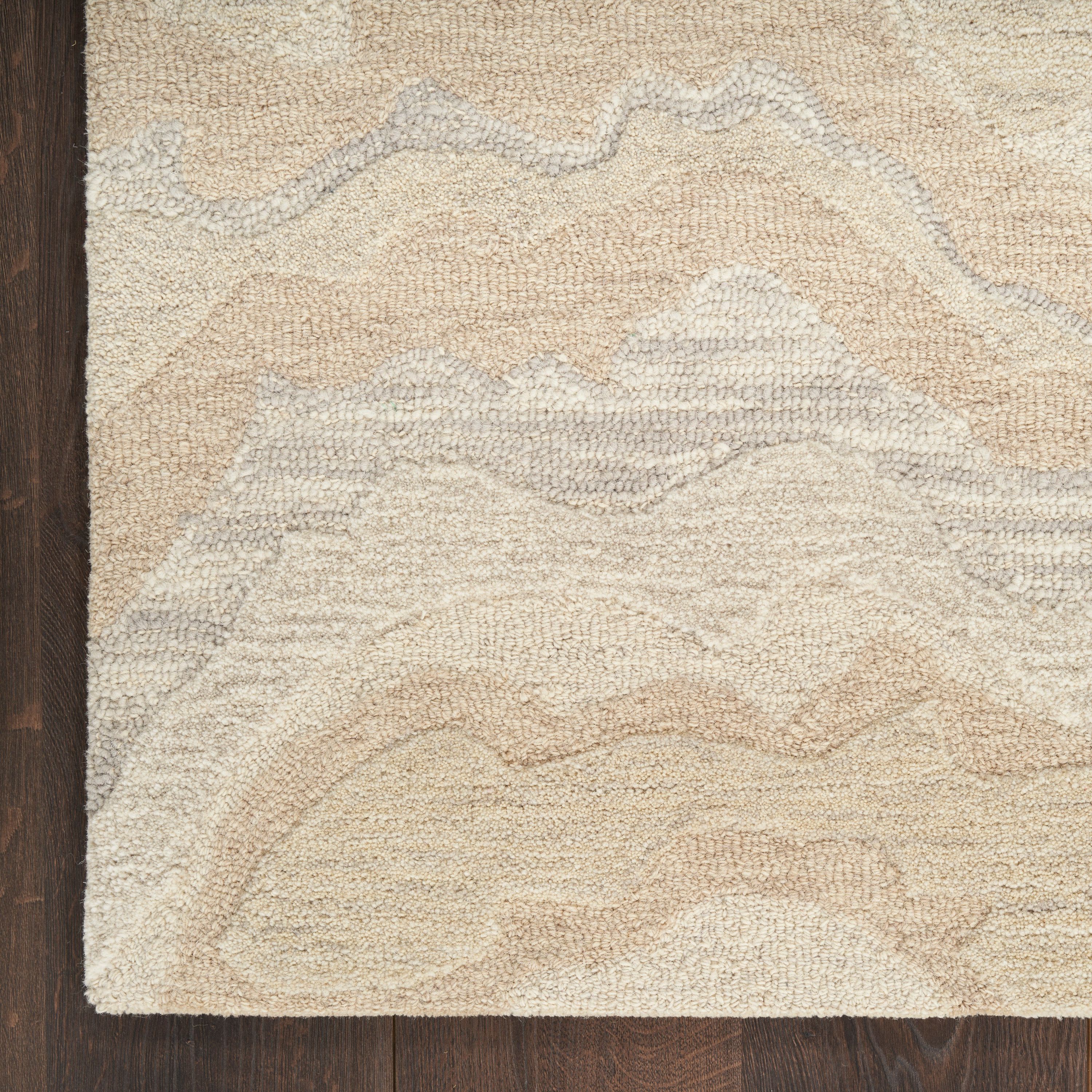 Nourison Modern Wool Indoor Rug Beige 5'3 x 7'3 in the Rugs department ...