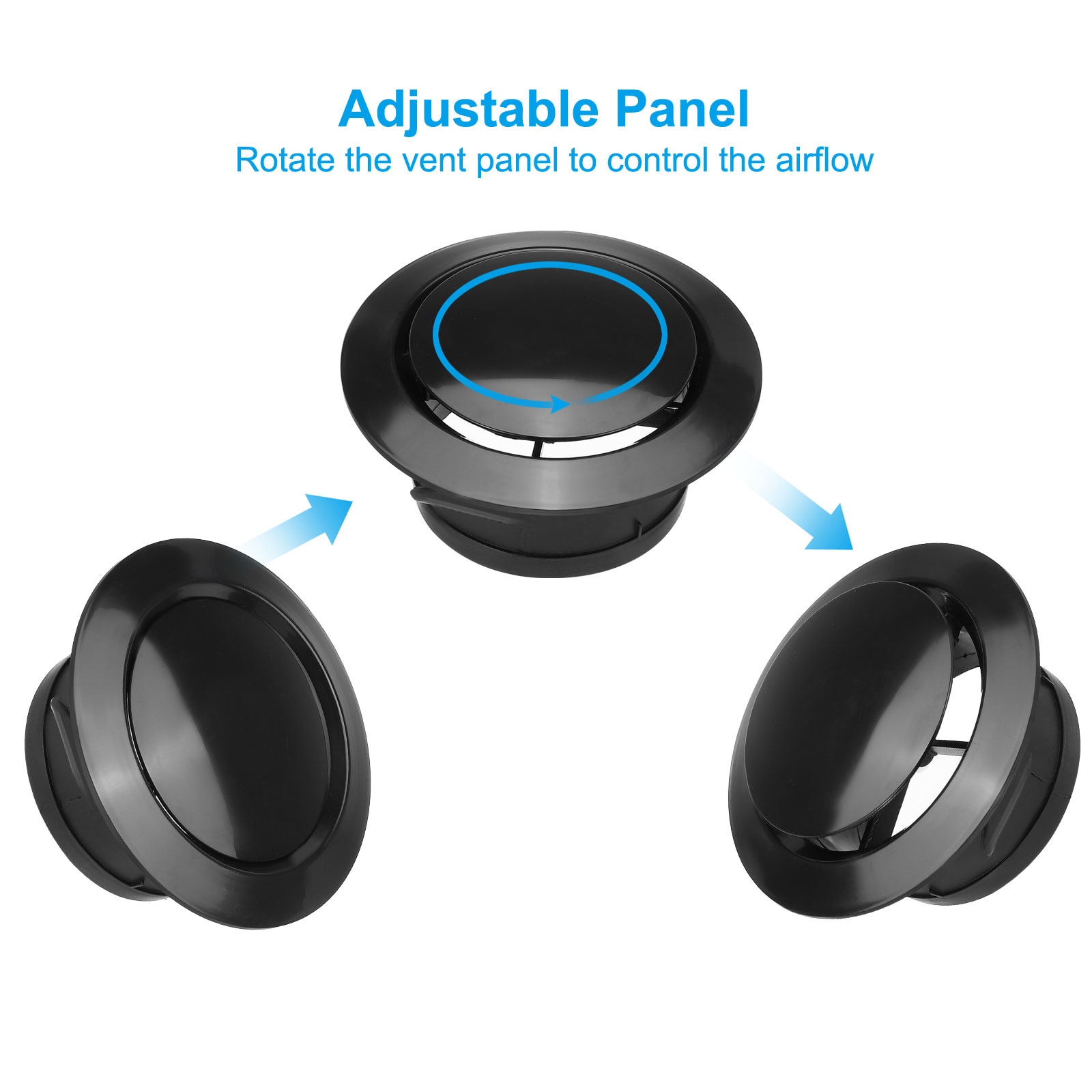 PATIKIL 5inch Round Air Vent 2pcs ABS Adjustable Soffit Exhaust Vent ...