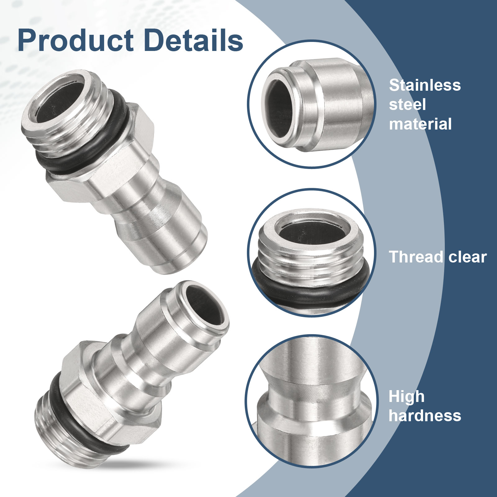 Unique Bargains 2pcs Pressure Washer Adapter 1/4 Inch Male Quick Plug ...