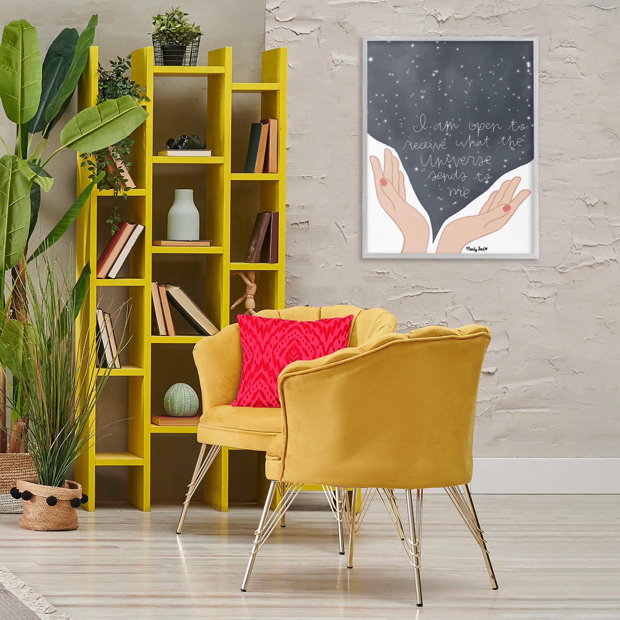 Stupell Industries Receive What Universe Sends Gray Framed Giclee Art ...