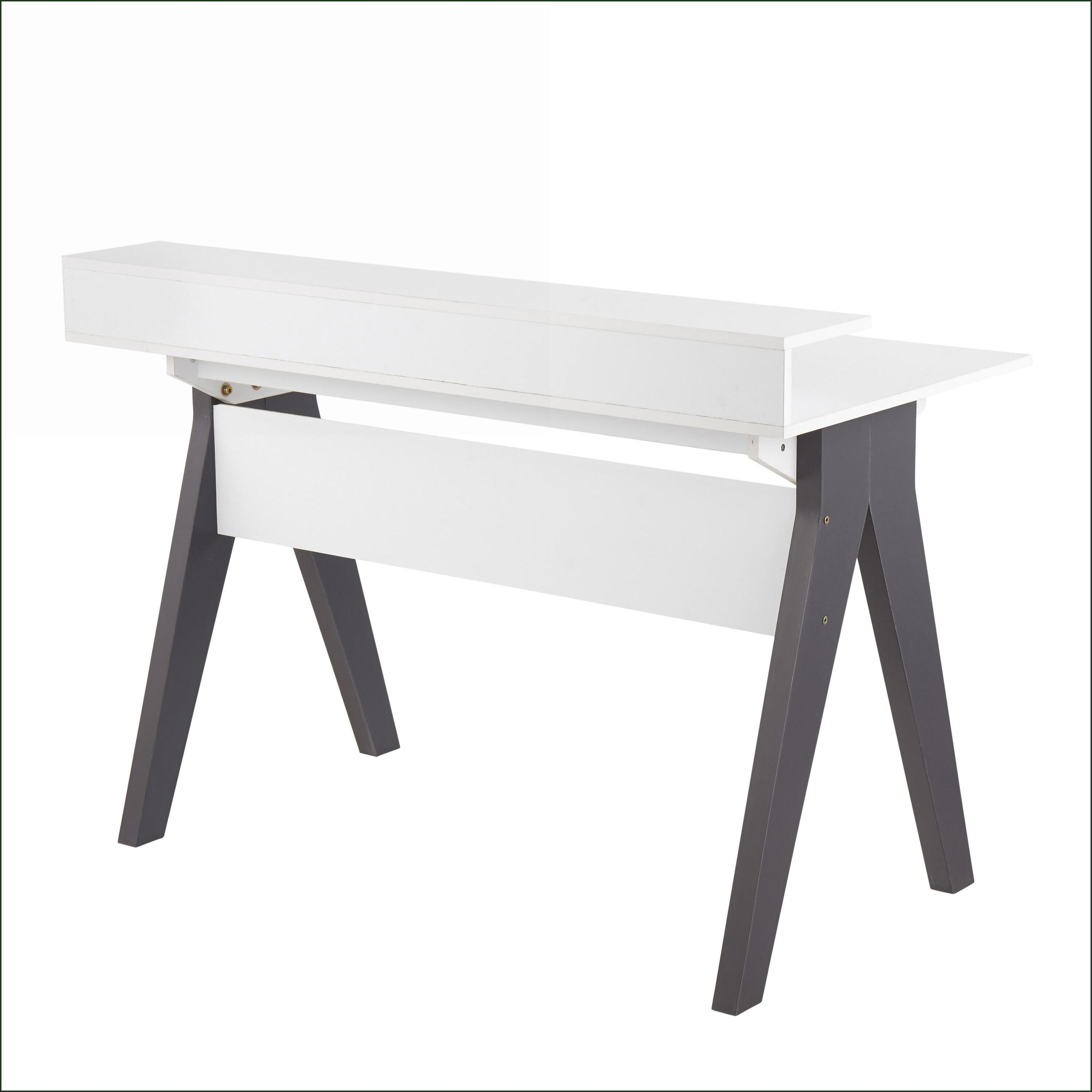 SunJet Desks Contemporary White Grey Wood Desk with 2 Drawers Raised ...