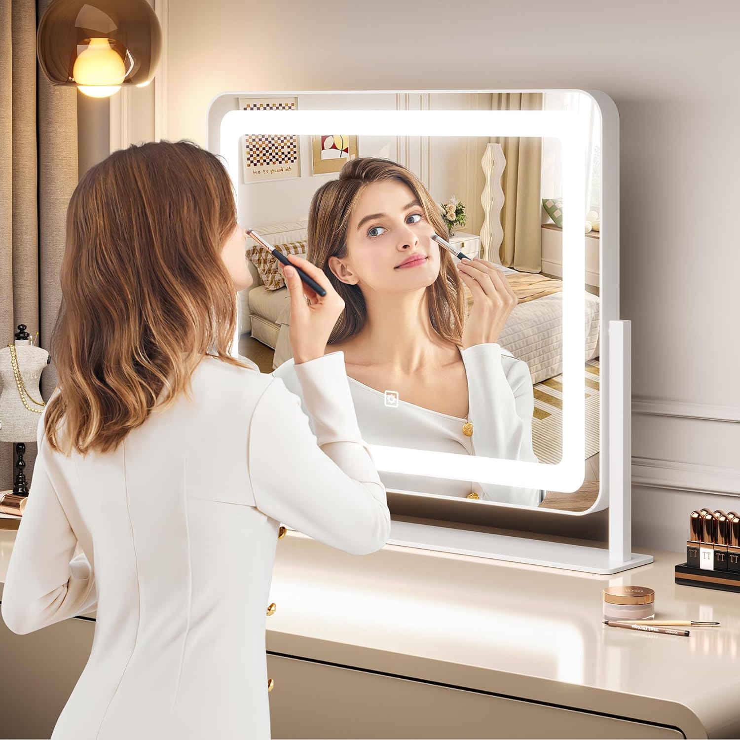 Garvee Mirror Vanity with Lights LED Makeup Mirror Large Three Color ...