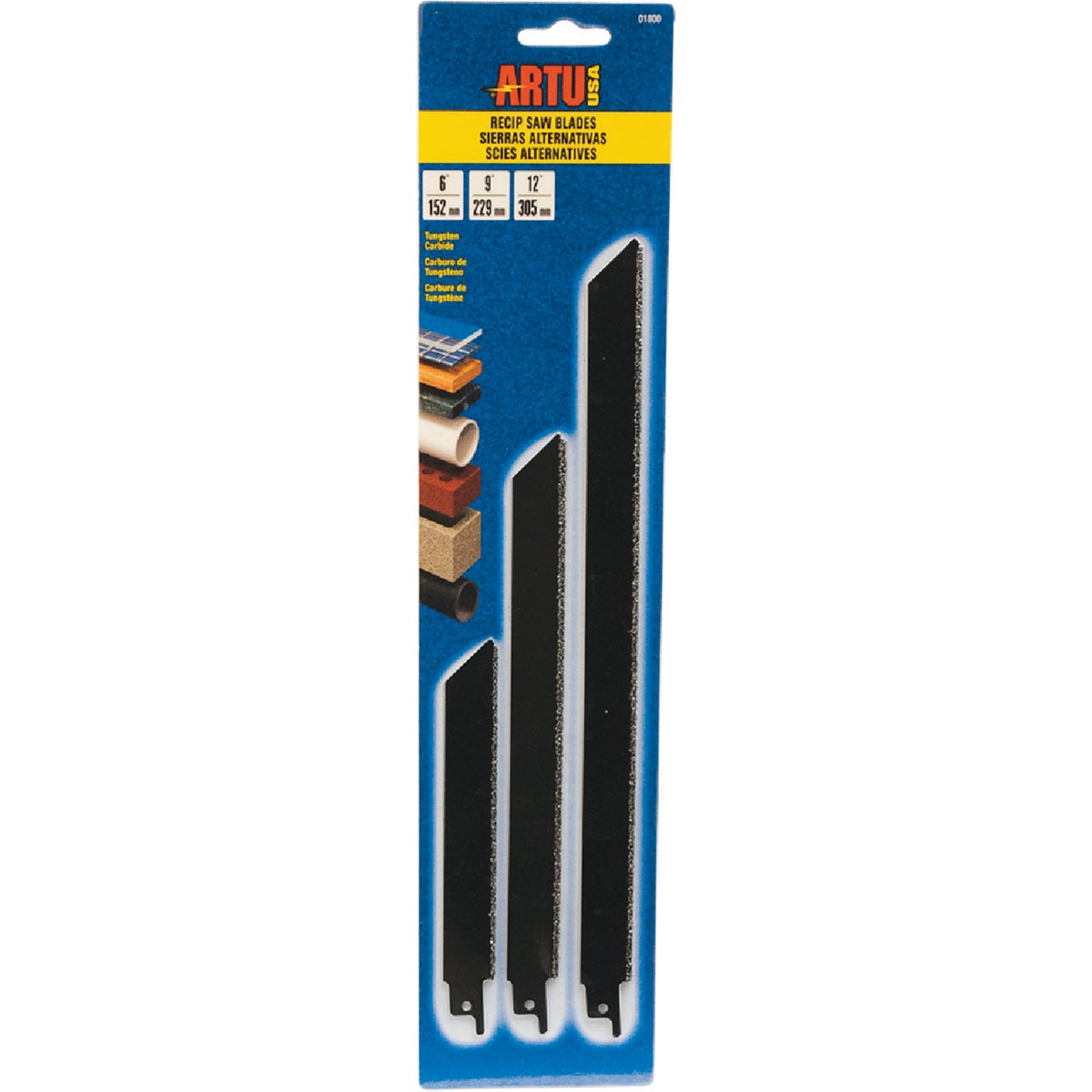 Artu -USA 3-Pc Tungsten Carbide Grit Reciprocating Saw Blade Set 6 in 9 ...