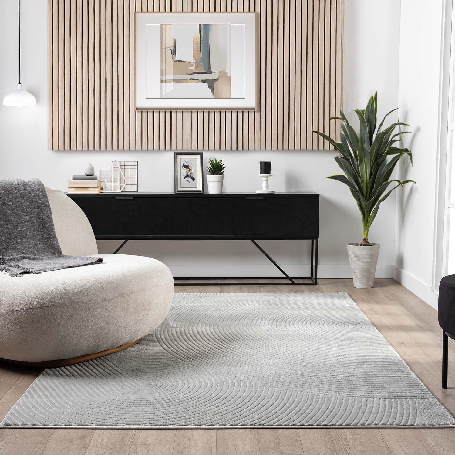 Abani Rugs Neutral 5 x 8 (ft) Loomed Polypropylene Grey Rectangular ...