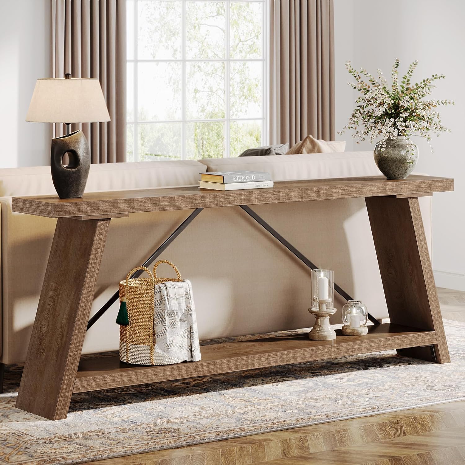 Tribesigns 70.9 inches Extra Long Sofa Table Behind Couch Industrial ...