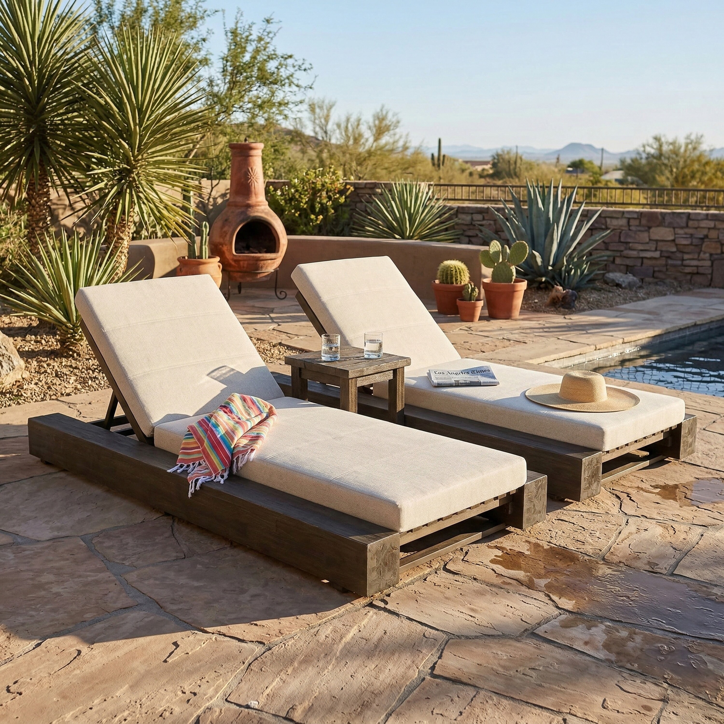 Christopher Knight Home Outdoor Amedea Acacia Wood Chaise Lounge with ...