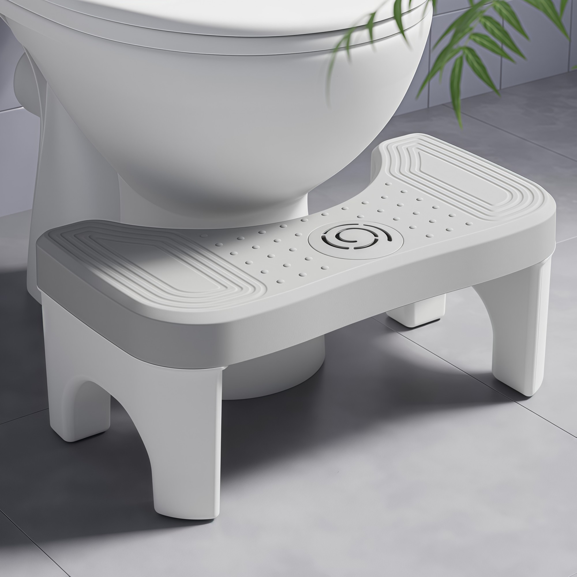 Numhew 15.7in W 8.3in D 6.7in H 1-Piece Slip Resistant Gray Toilet ...