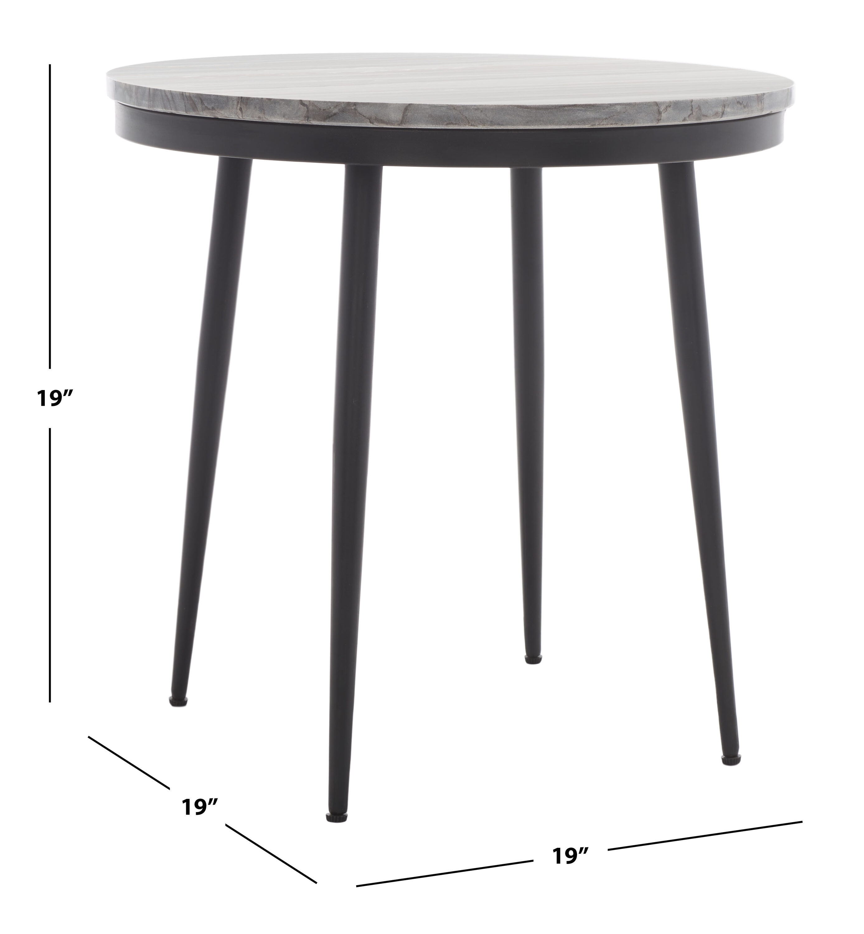 Safavieh Accent Table 19-in W x 19-in H Gray Marble Granite/Marble ...