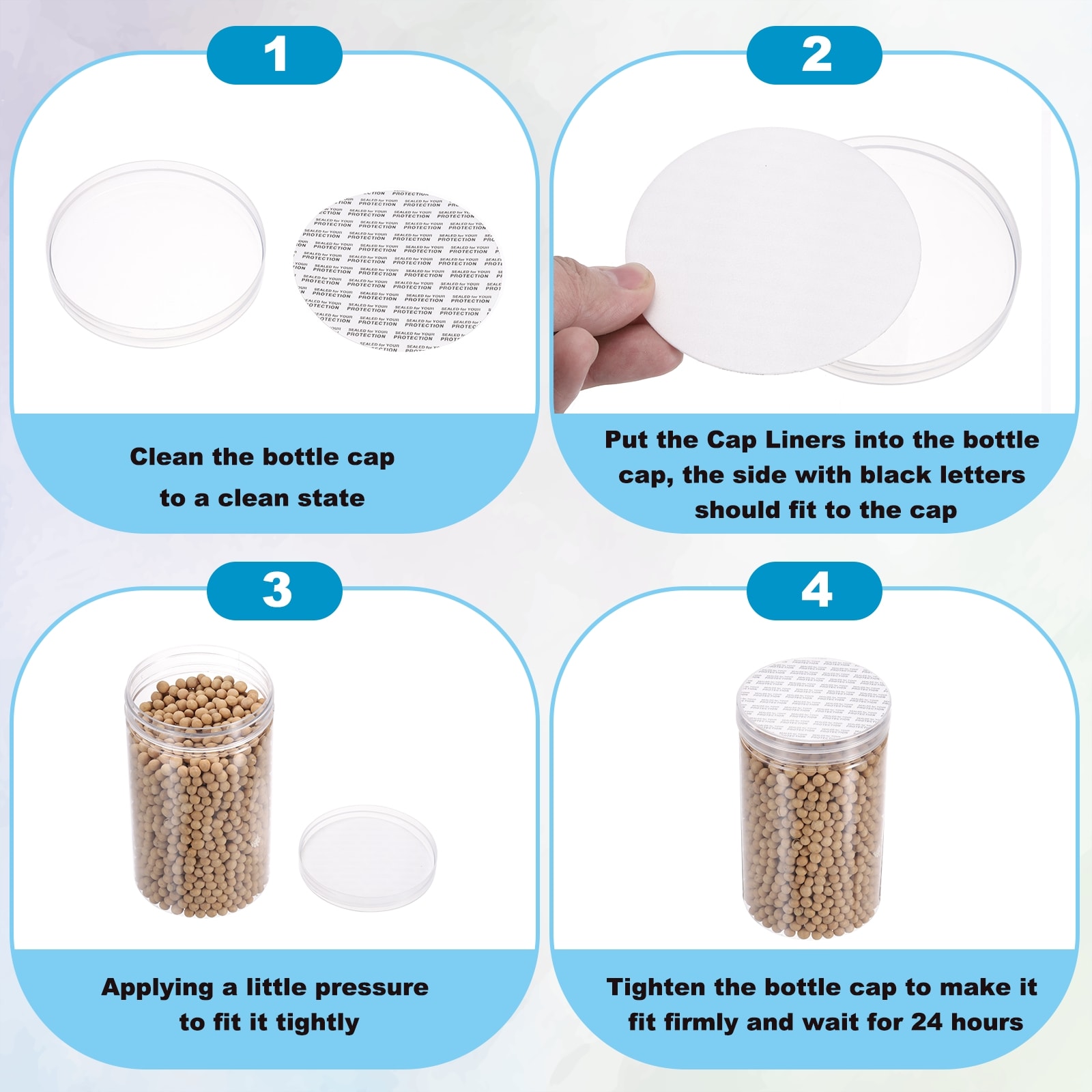 PATIKIL 28mm/1.1 Inch Foam Lid Liner 160pcs Adhesive Round PS Pressure ...